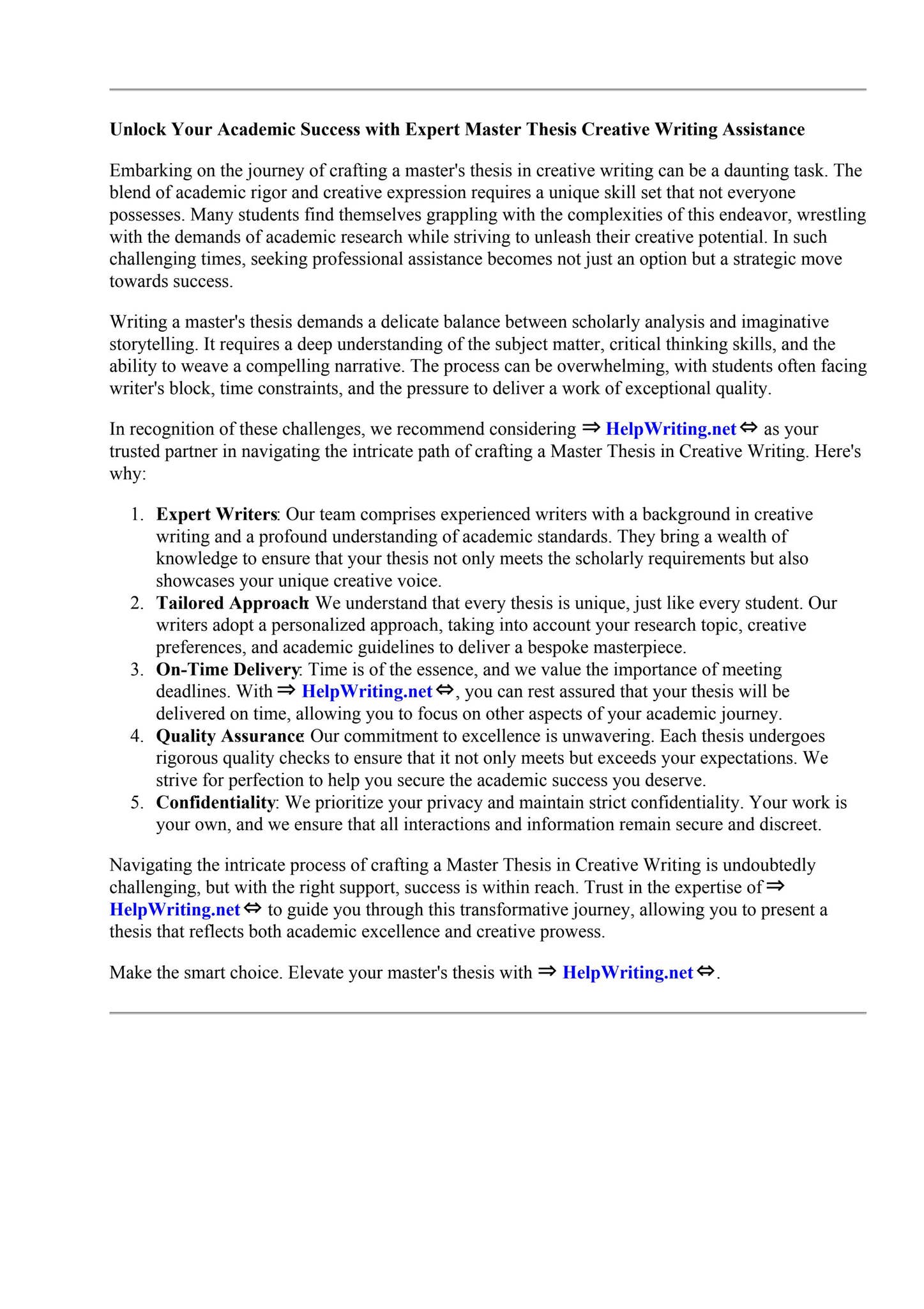 Master Thesis Creative Writing by Shimer Great Books School - Issuu