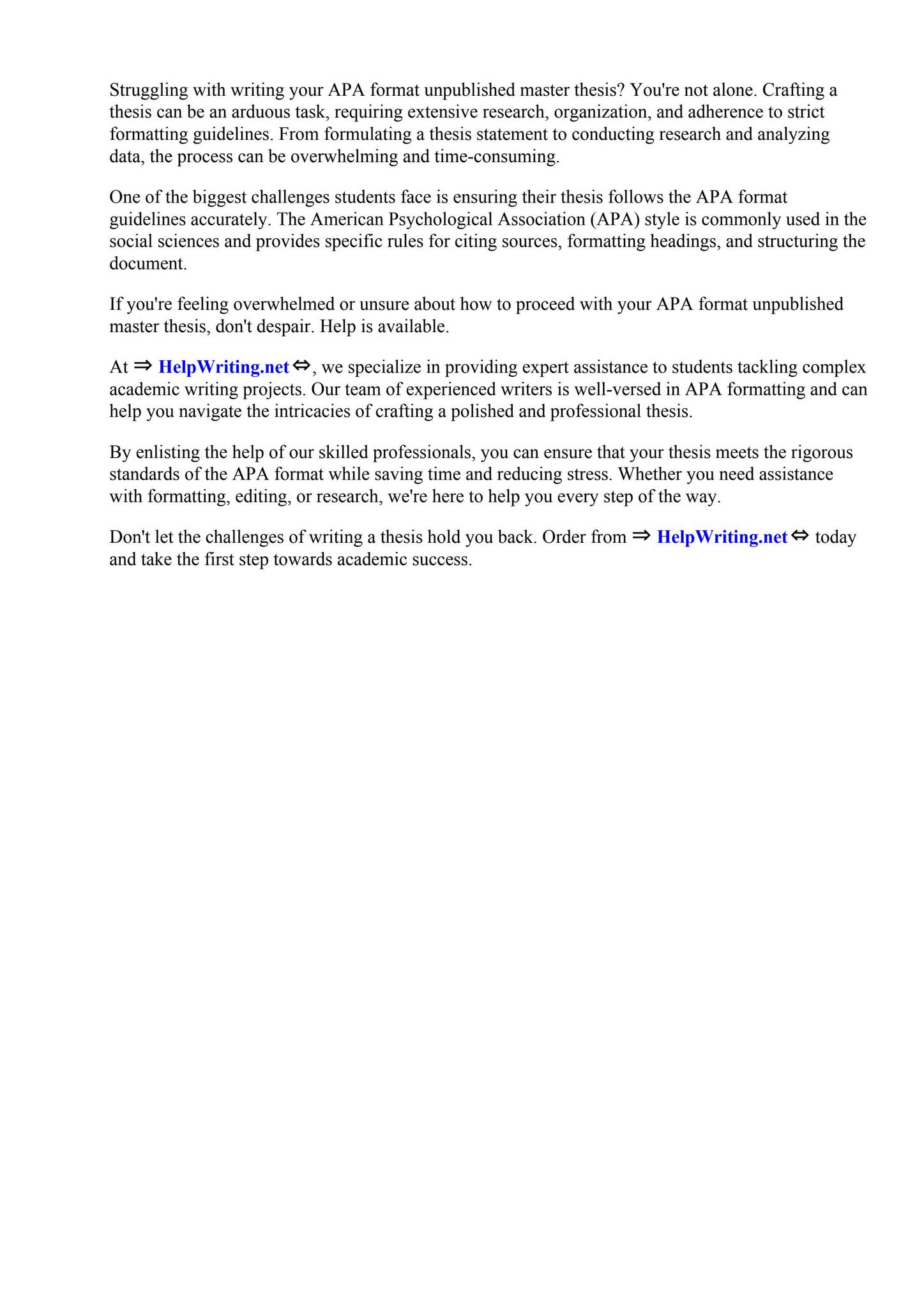 Apa Format Unpublished Master Thesis by The University of Oklahoma ...