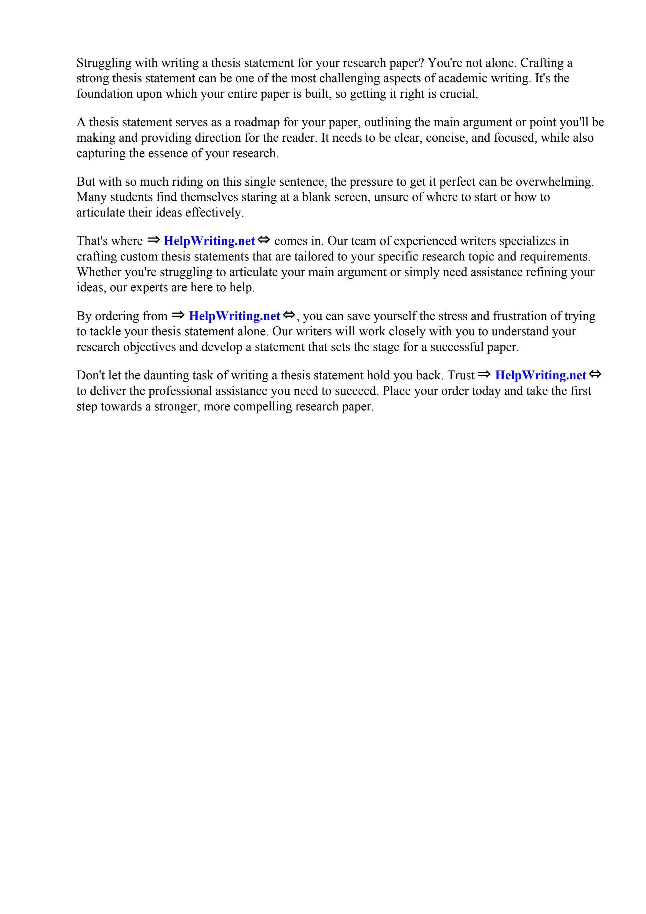 How To Do A Thesis Statement For A Research Paper by Salisbury ...