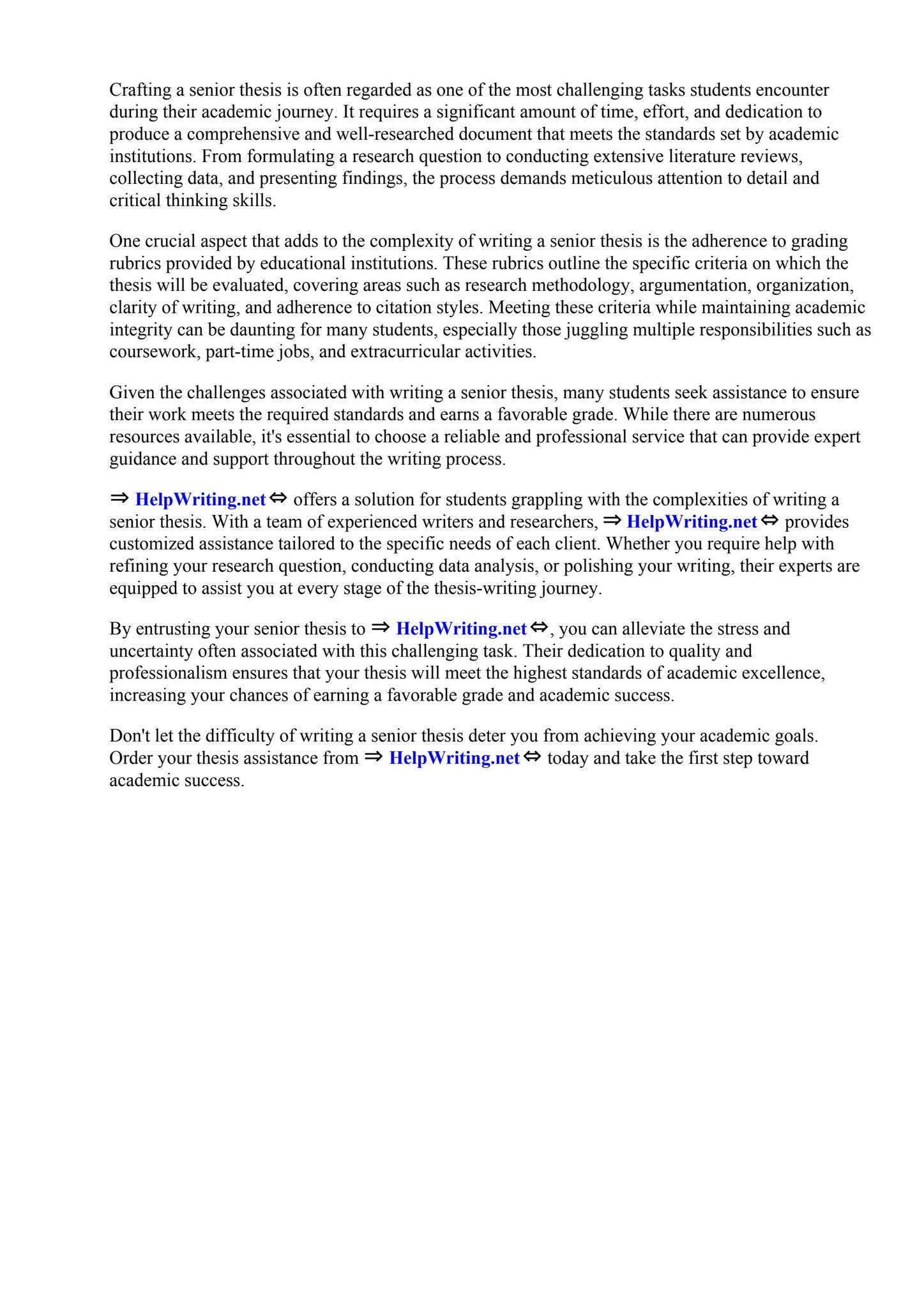 Senior Thesis Grading Rubric by Community College of Vermont - Issuu