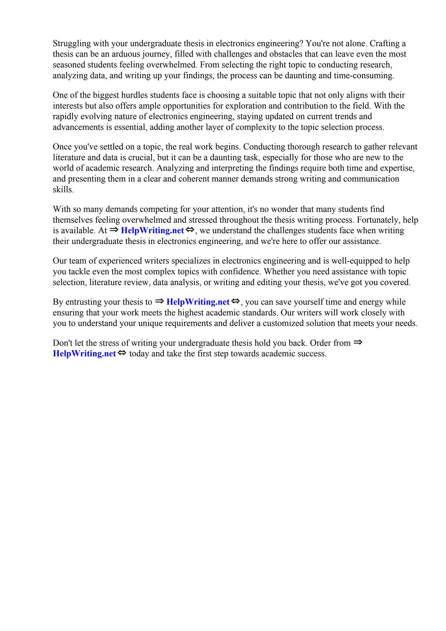 Undergraduate Thesis Topics For Electronics Engineering by Salisbury ...
