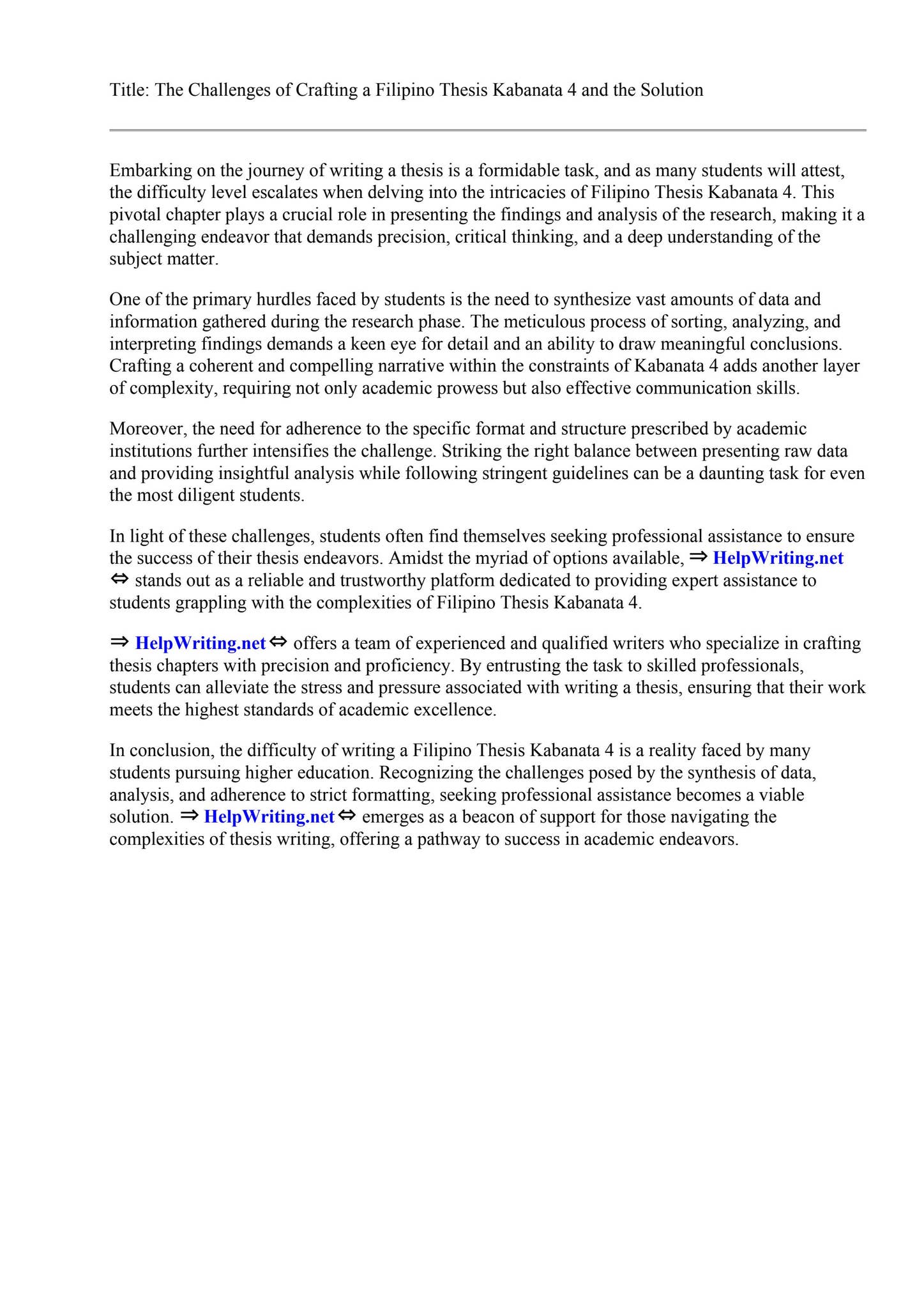 Filipino Thesis Sample Kabanata 4 by Art Academy of Cincinnati - Issuu