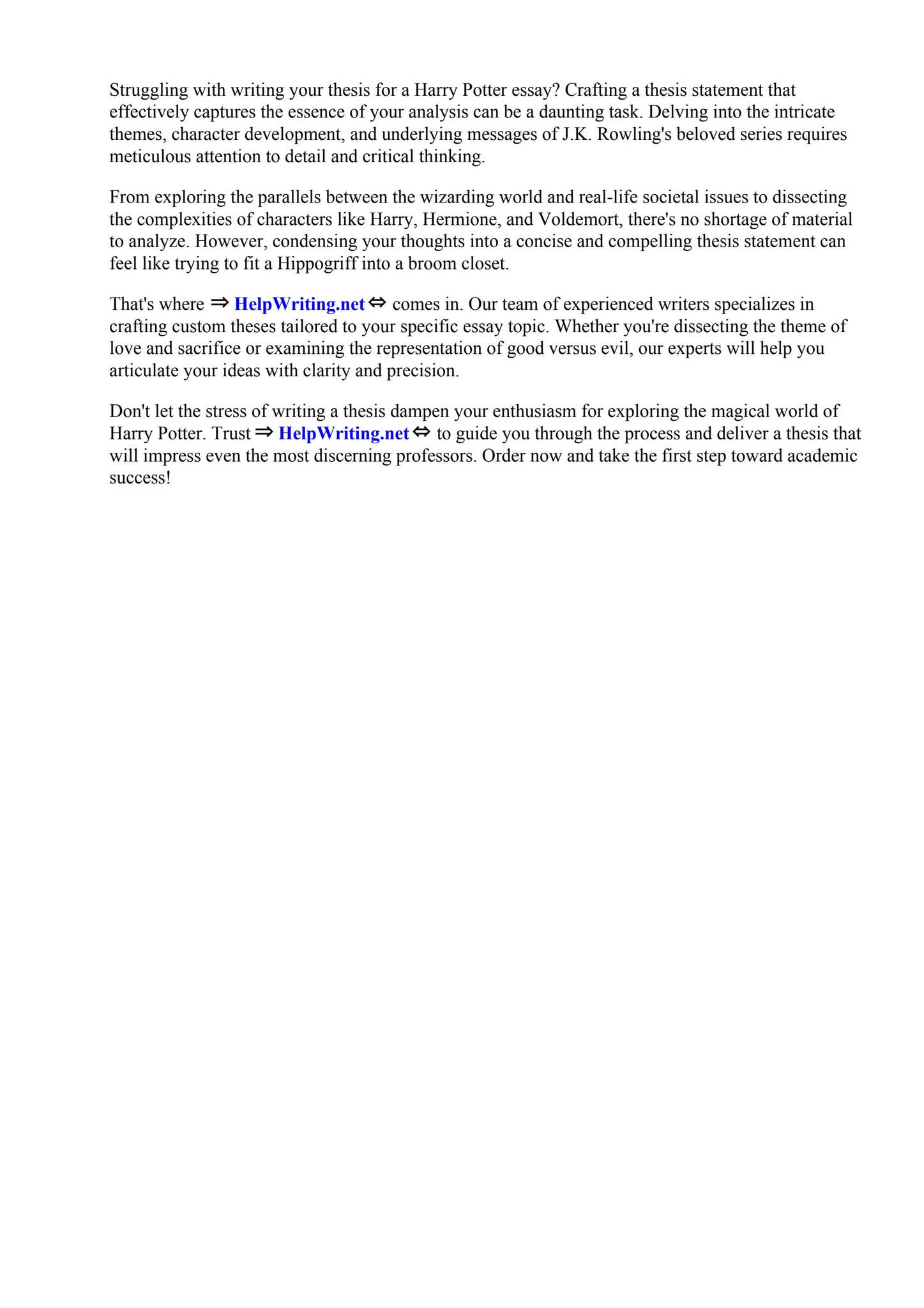 Thesis For Harry Potter Essay by Heartland Community College - Issuu
