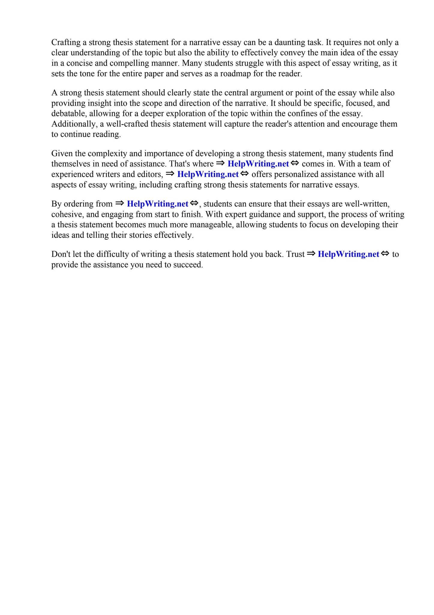 Examples Strong Thesis Statement Narrative Essay by Collège LaSalle - Issuu