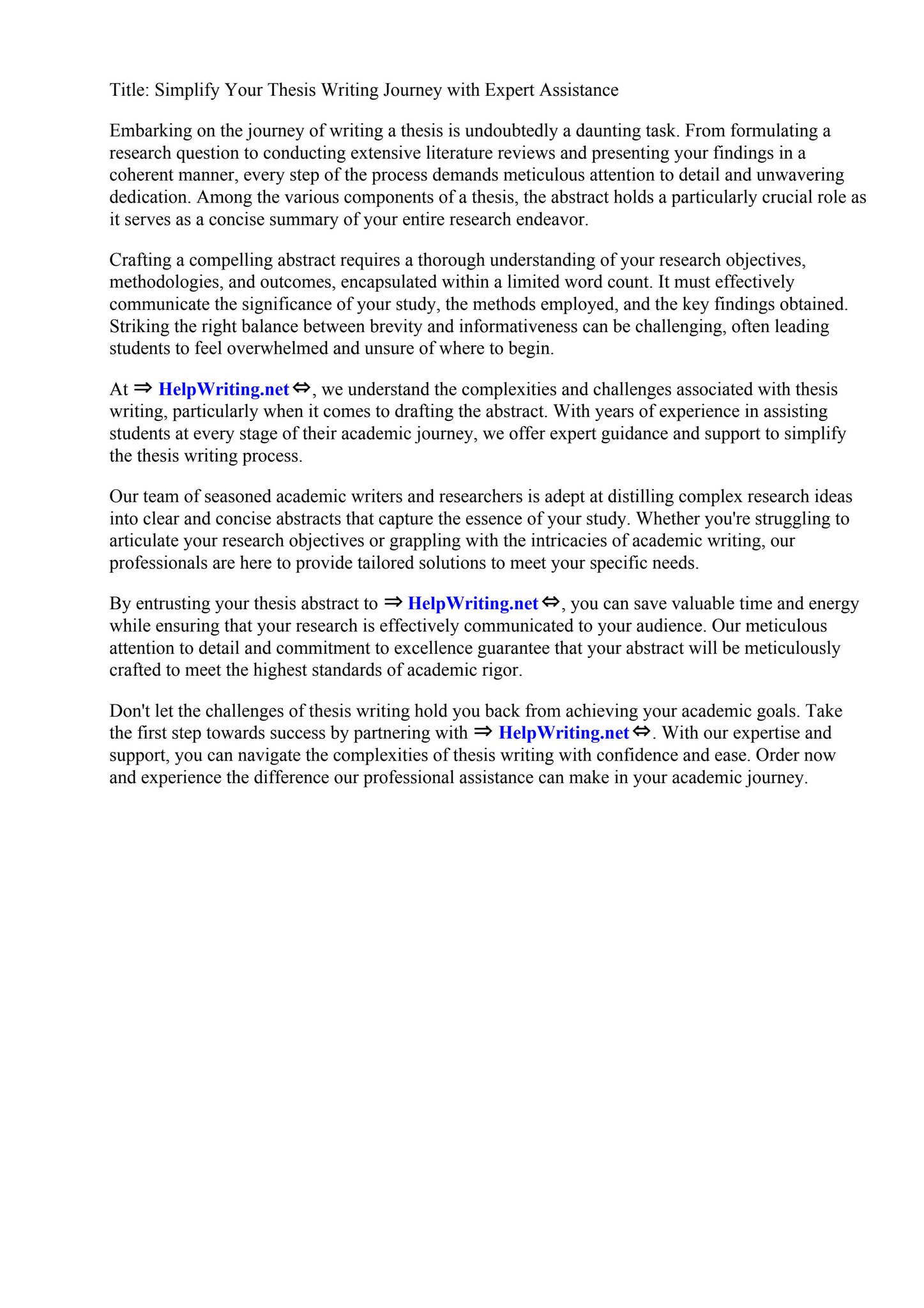 Abstract In Thesis Writing Example by Central Texas College - Issuu