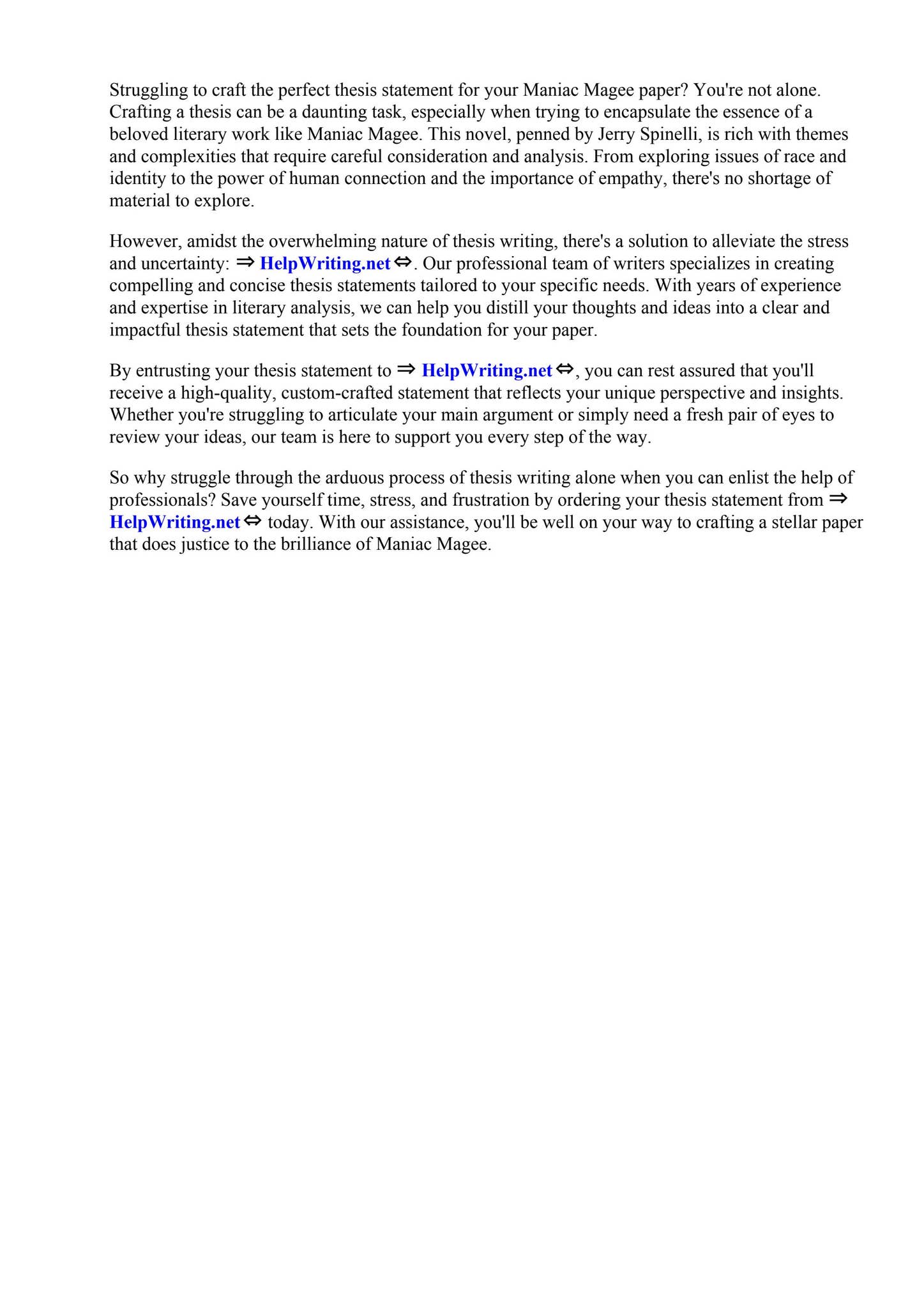 Maniac Magee Thesis Statement by Skyline College - Issuu