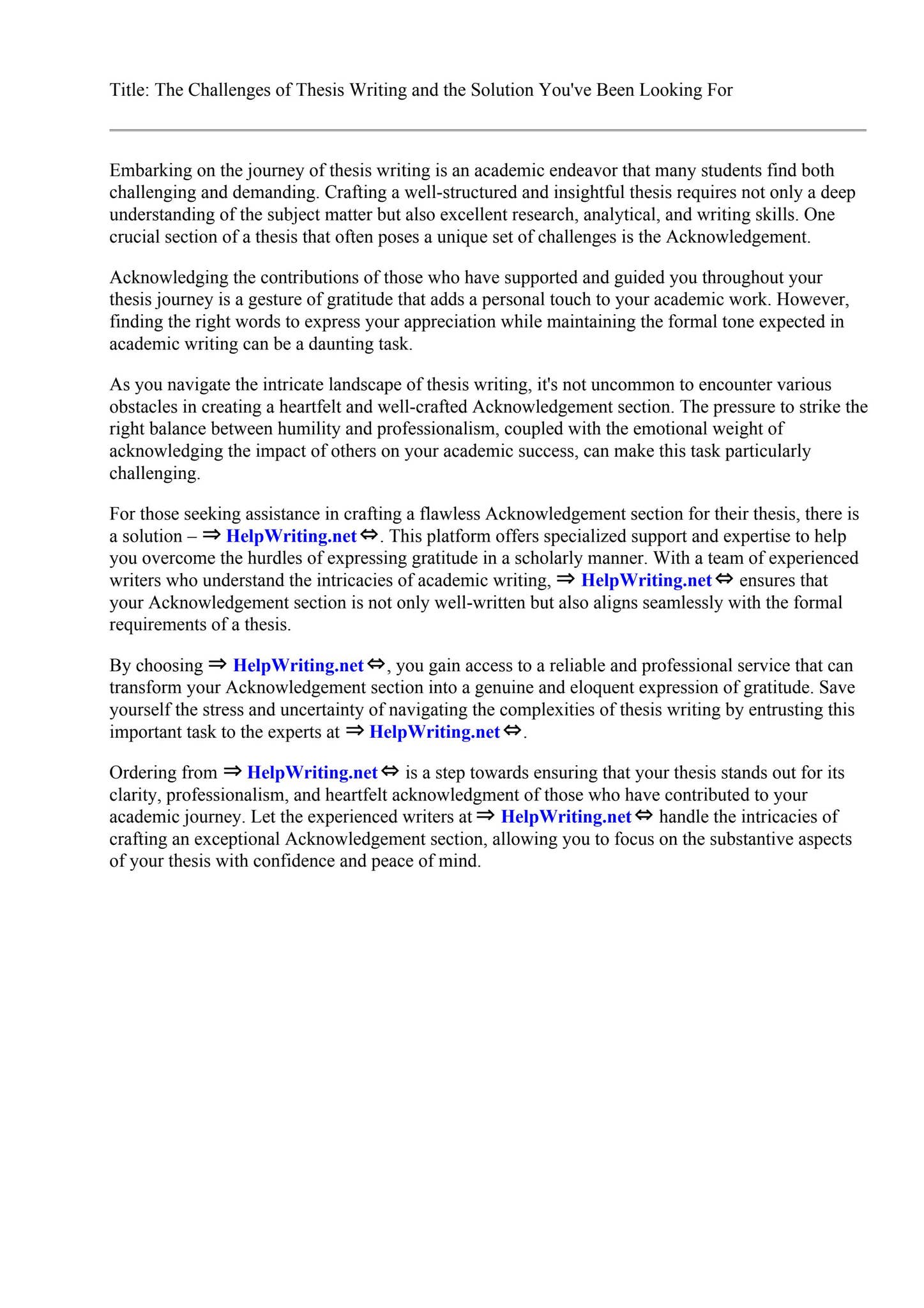 Sample Acknowledgement Thesis Writing by Southwest Mississippi ...