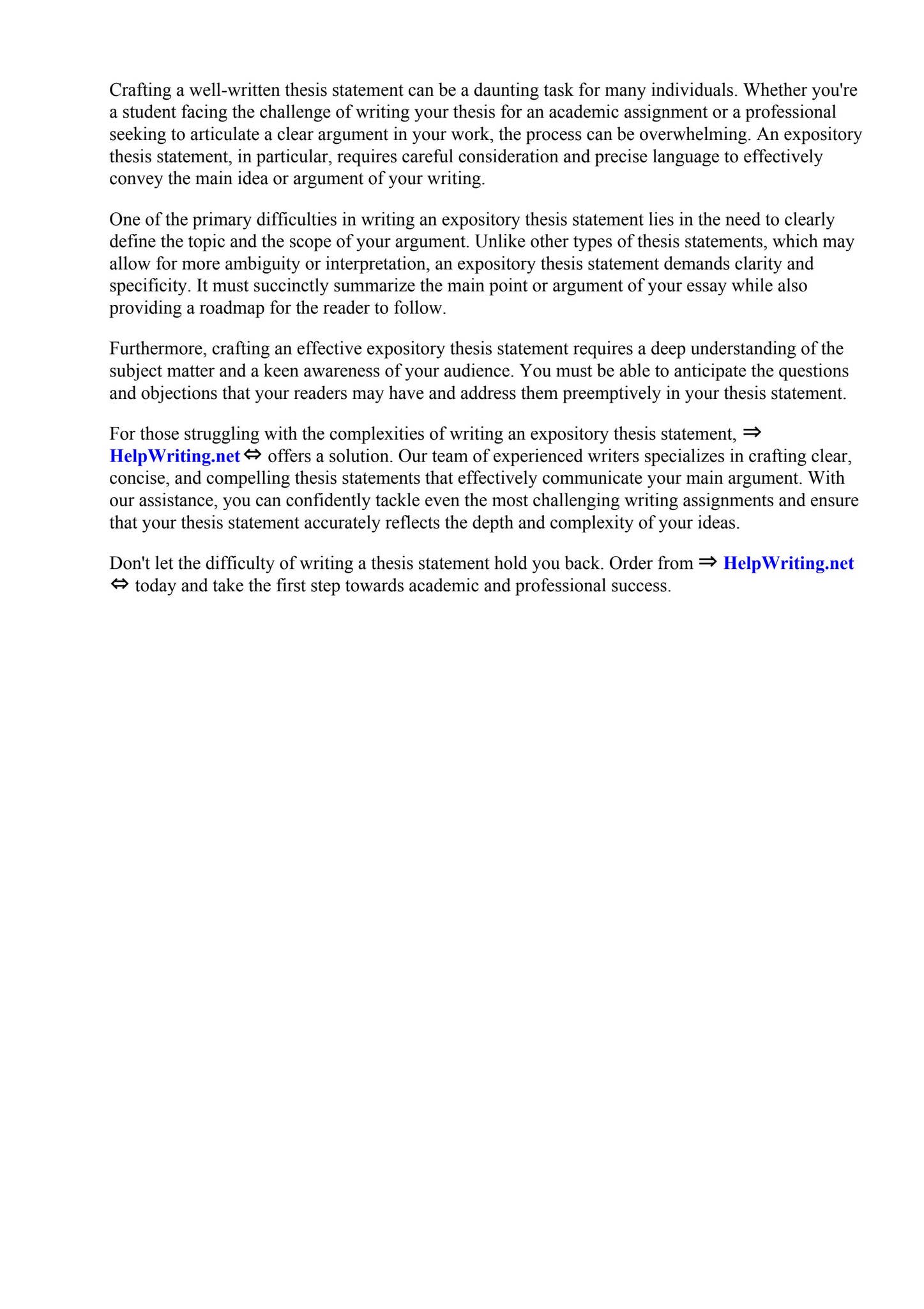 How To Write An Expository Thesis Statement by Kentucky State ...