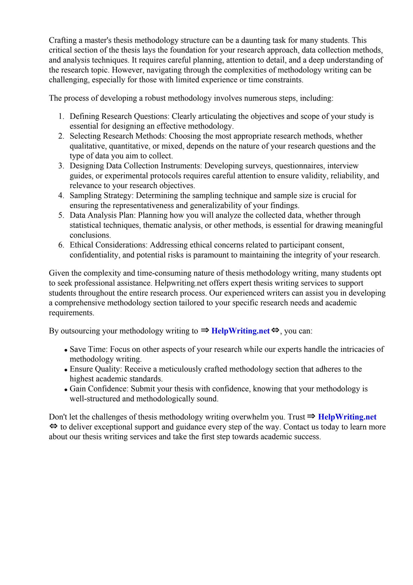 Master Thesis Methodology Structure by Atlanta Metropolitan State ...