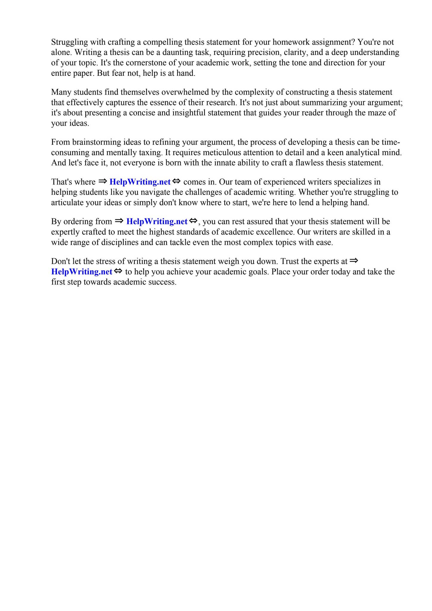 Homework Thesis Statement by Bellevue College - Issuu