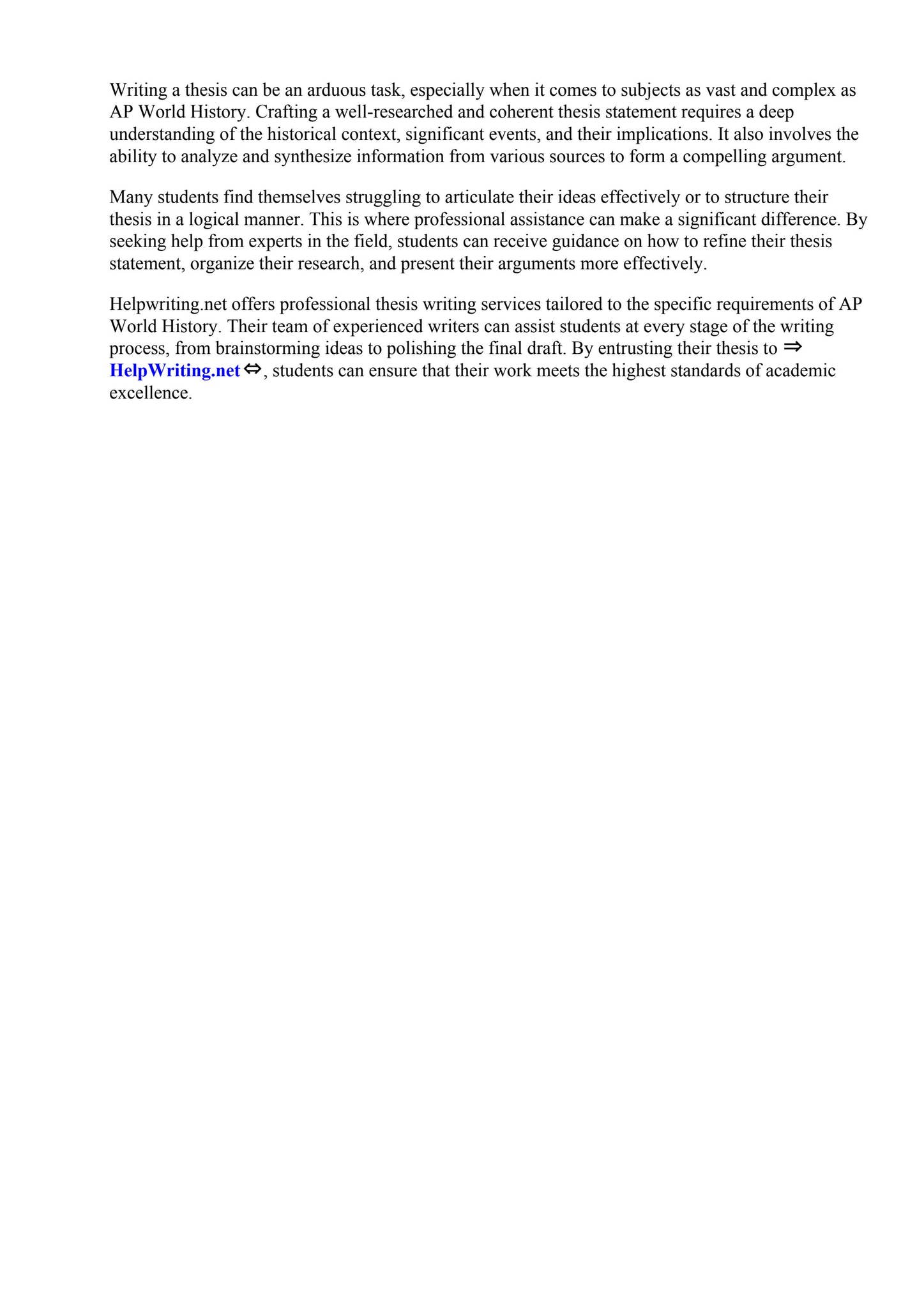 Example Thesis Statement Ap World History by Goldey Beacom College - Issuu