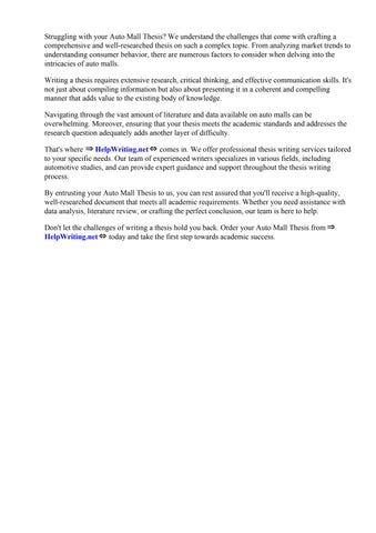 Auto Mall Thesis by Shorter University - Issuu