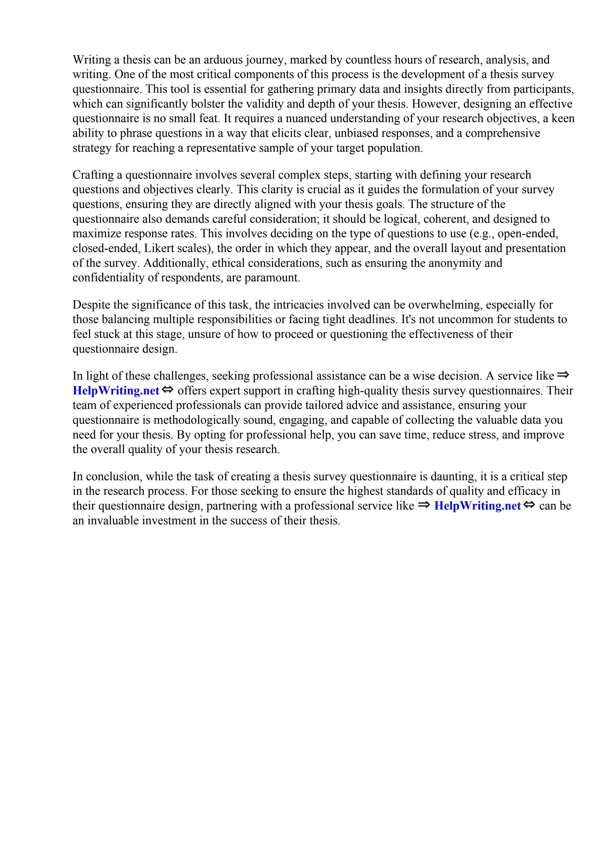 Format Of Thesis Survey Questionnaire by Sacramento City College - Issuu