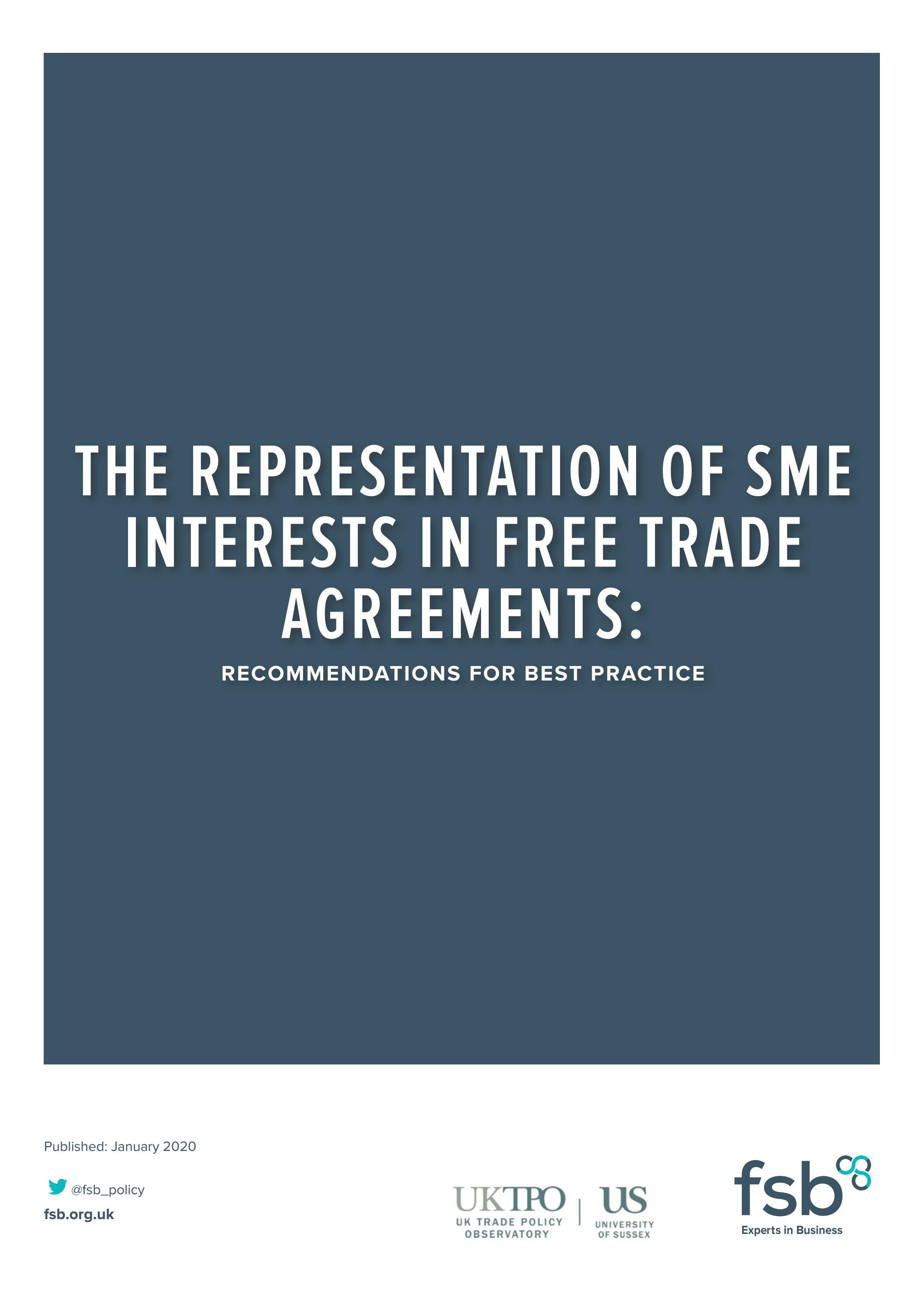 The representation of SME interests in Free Trade Agreements by ...