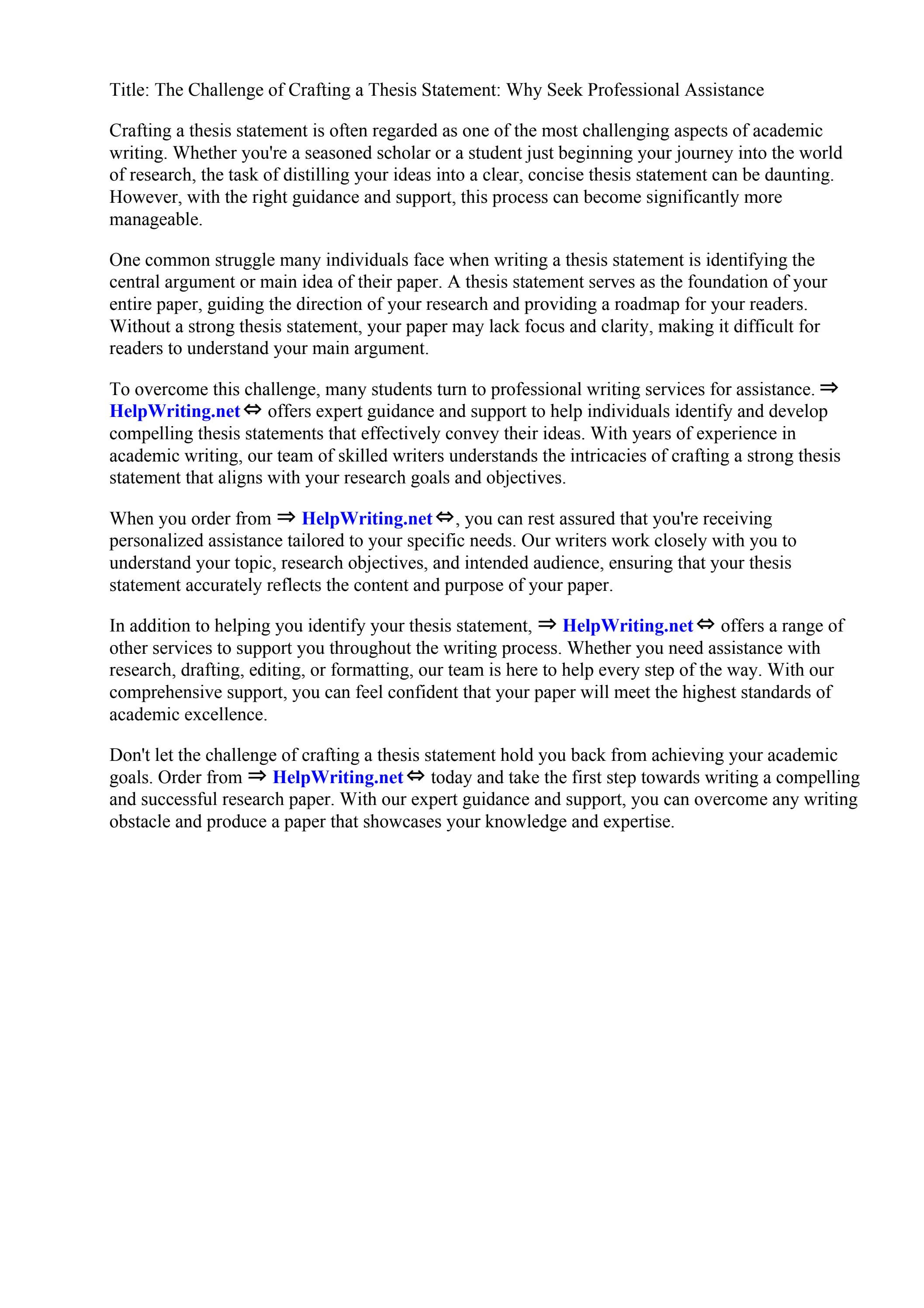 Identify Thesis Statement Activity by Aston American University - Issuu