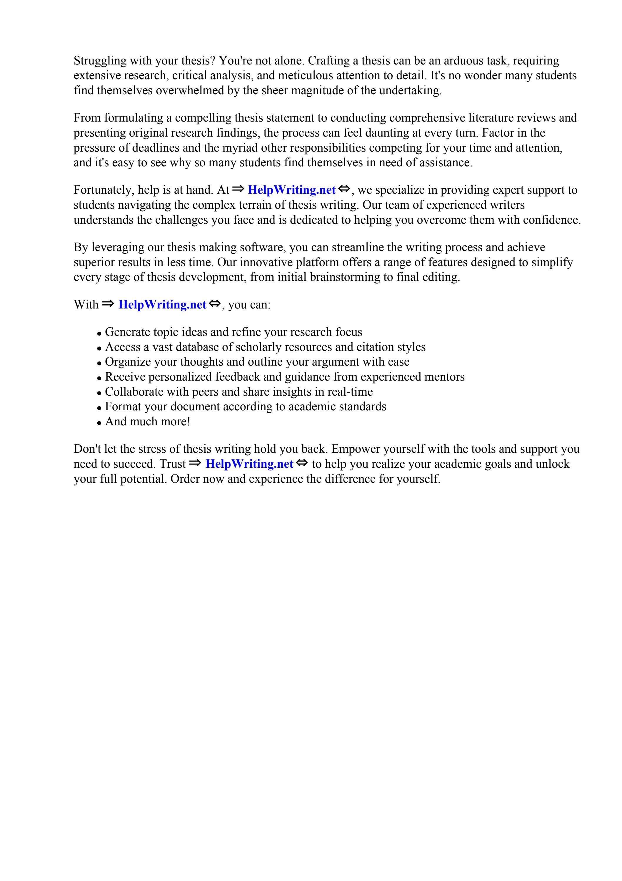 Thesis Making Software by Saint Francis Medical Center College of ...