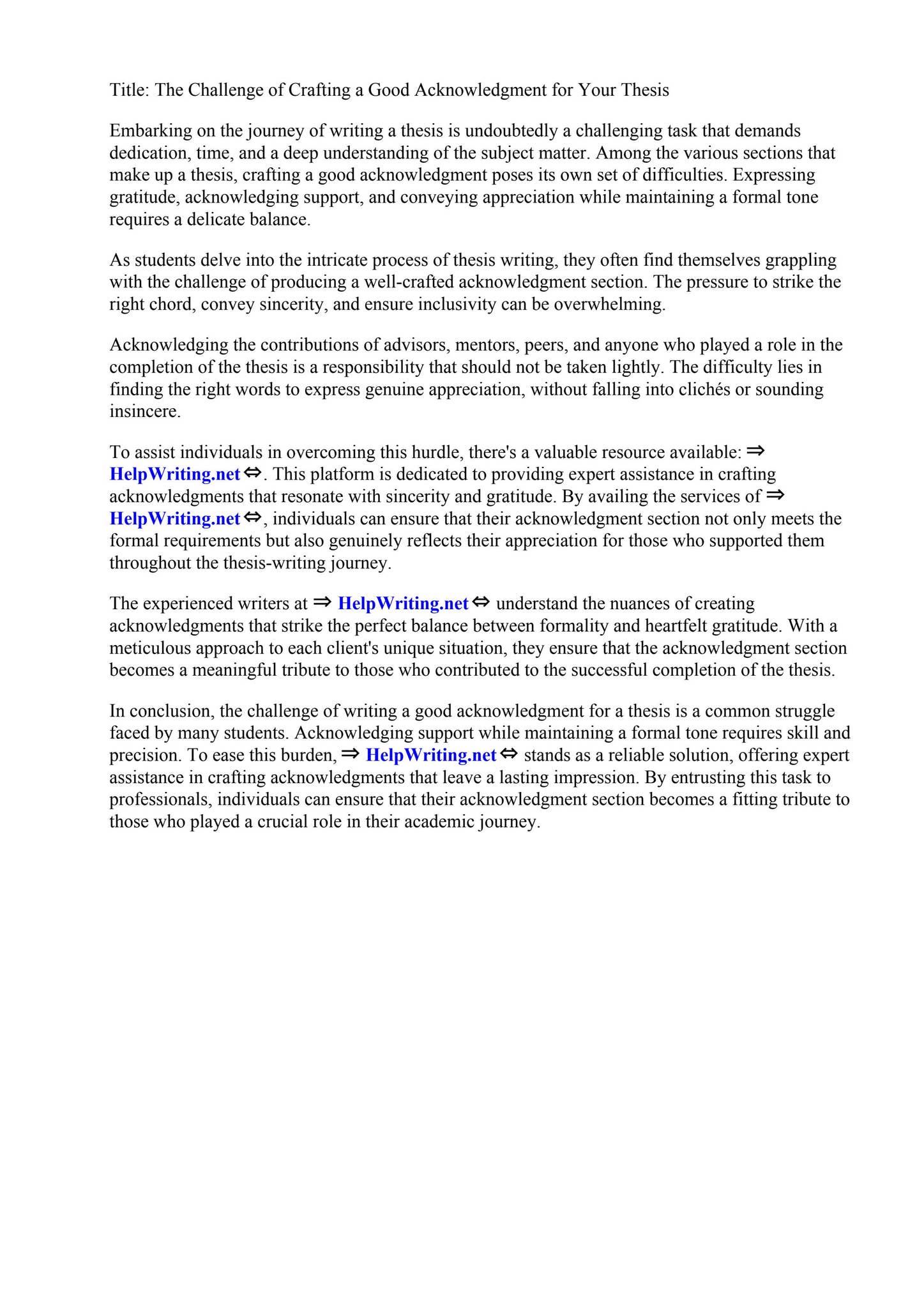 Good Acknowledgement For Thesis by Edison State Community College - Issuu