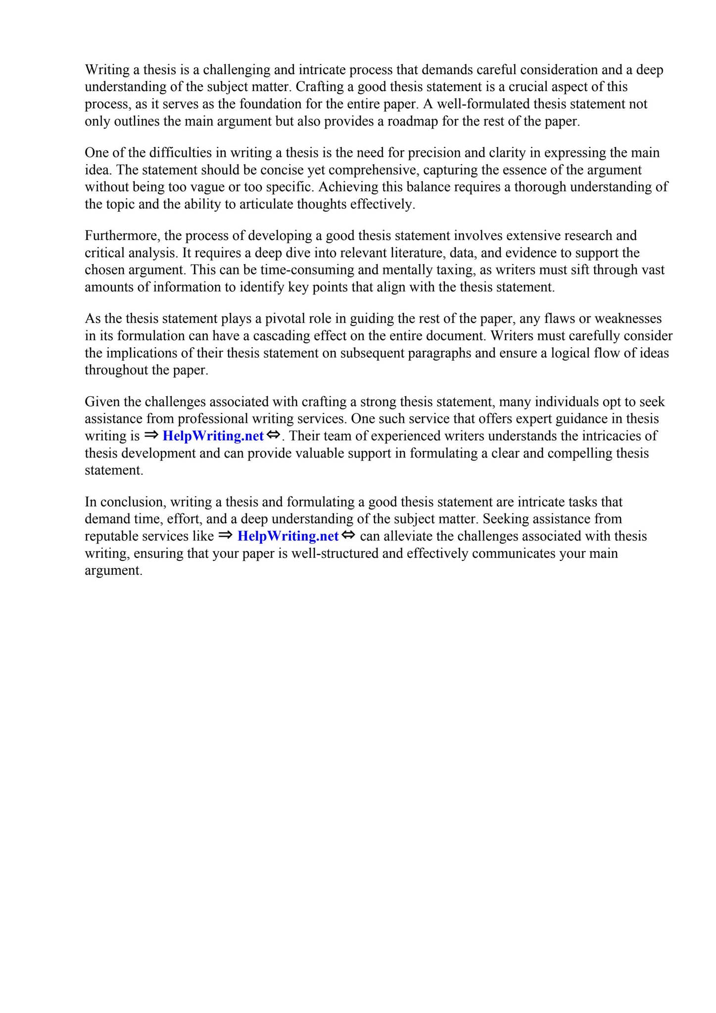 Does A Good Thesis Statement Help Guide The Rest Of Your Paper by ...