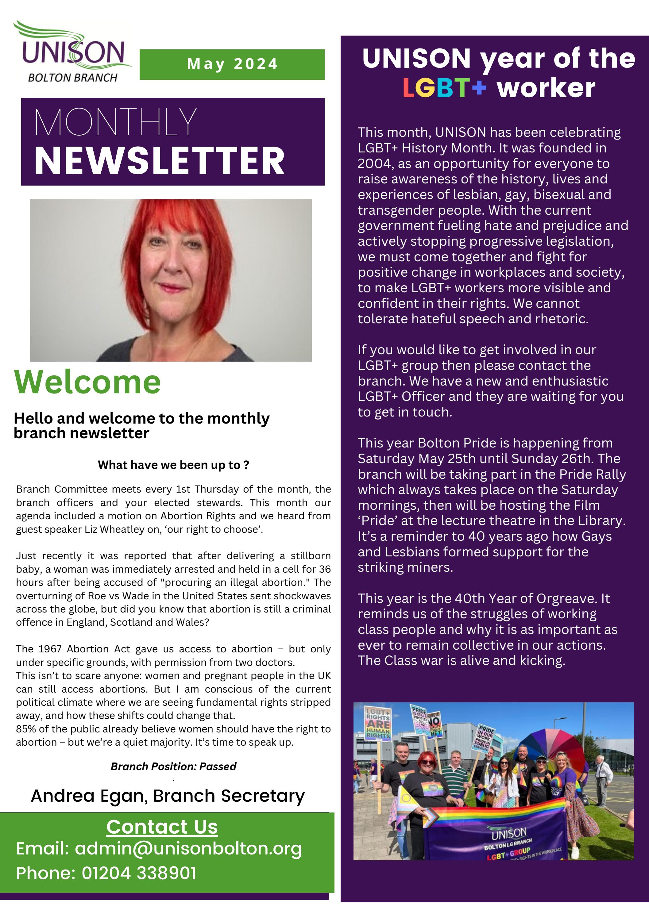 UNISON Bolton Branch Newsletter May 2024 by unisonboltonbranch - Issuu