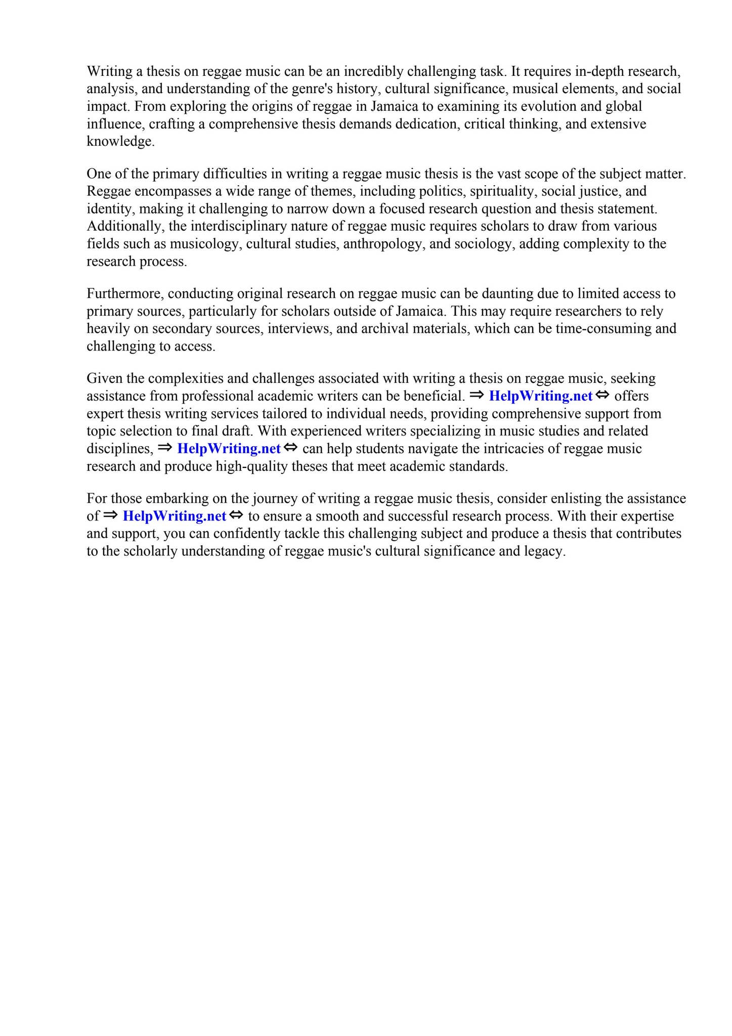 Reggae Music Thesis Statement by Bunker Hill Community College - Issuu