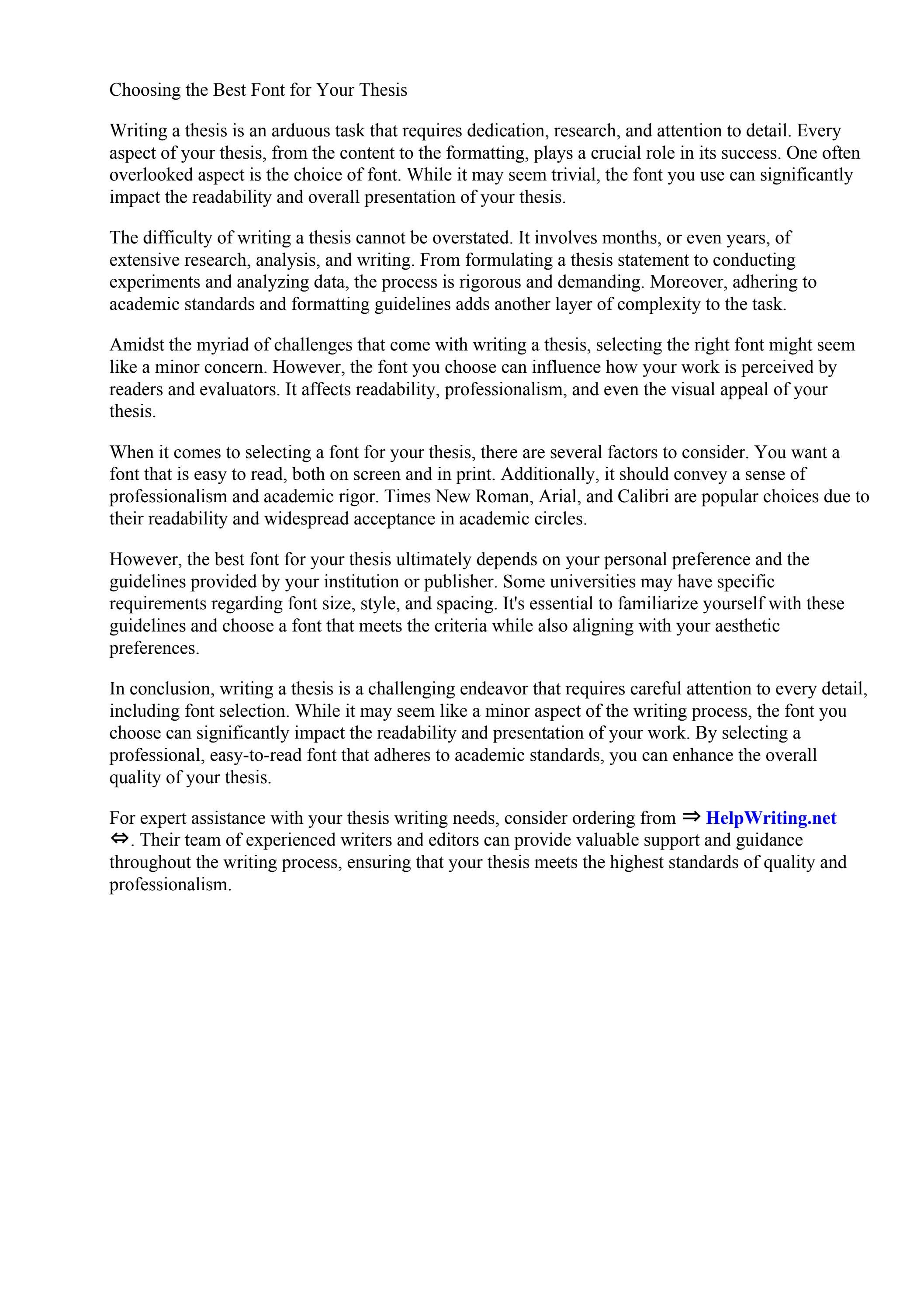 Thesis Best Font by St. Johns River State College - Issuu
