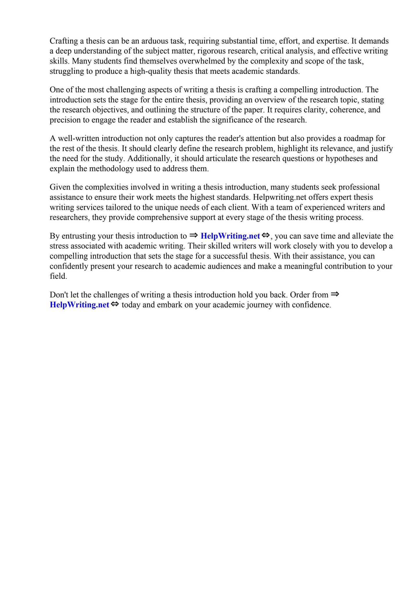 Example Of A Good Thesis Introduction by Bunker Hill Community College ...