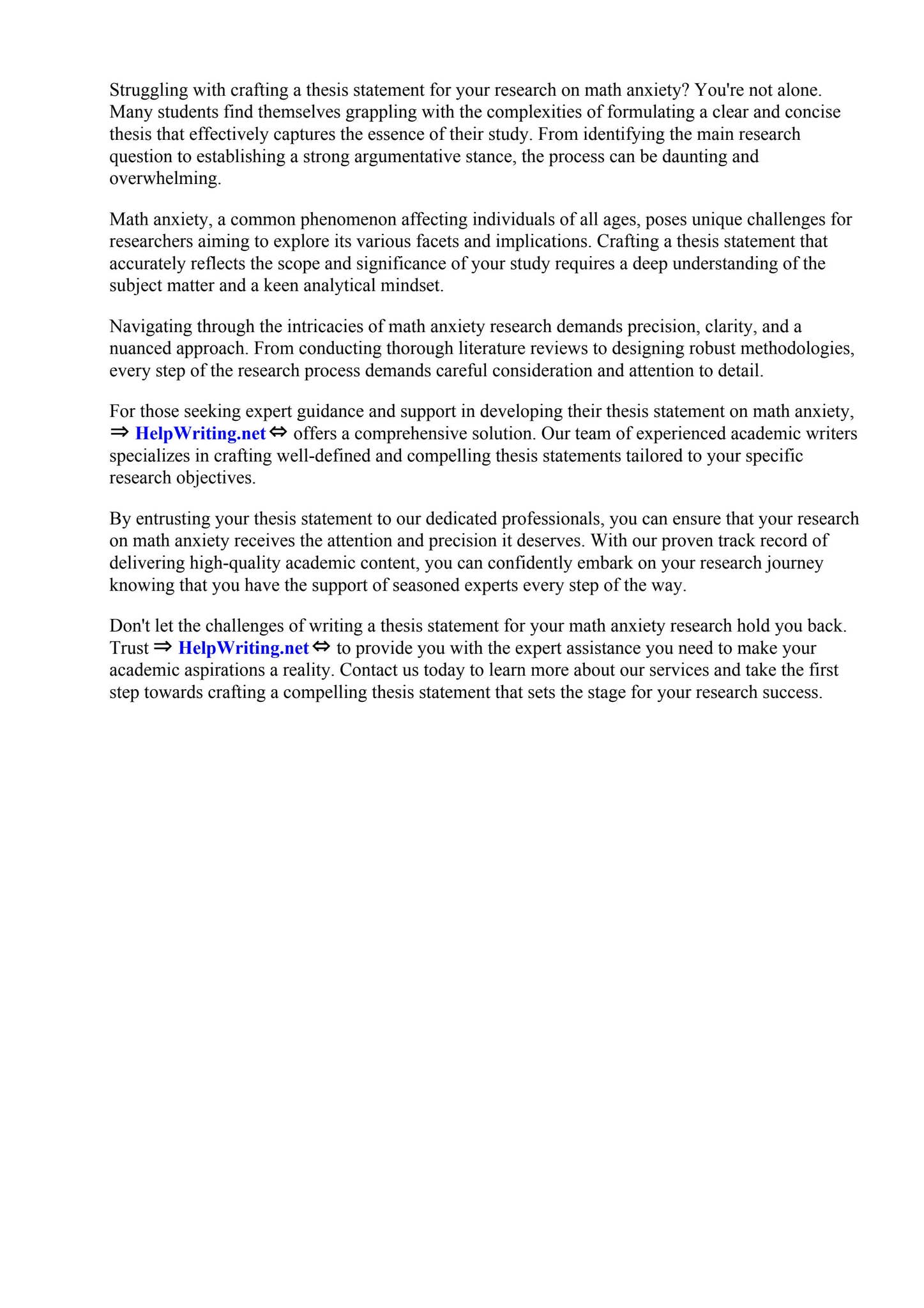 Thesis Statement For Math Anxiety by The College of Wooster - Issuu