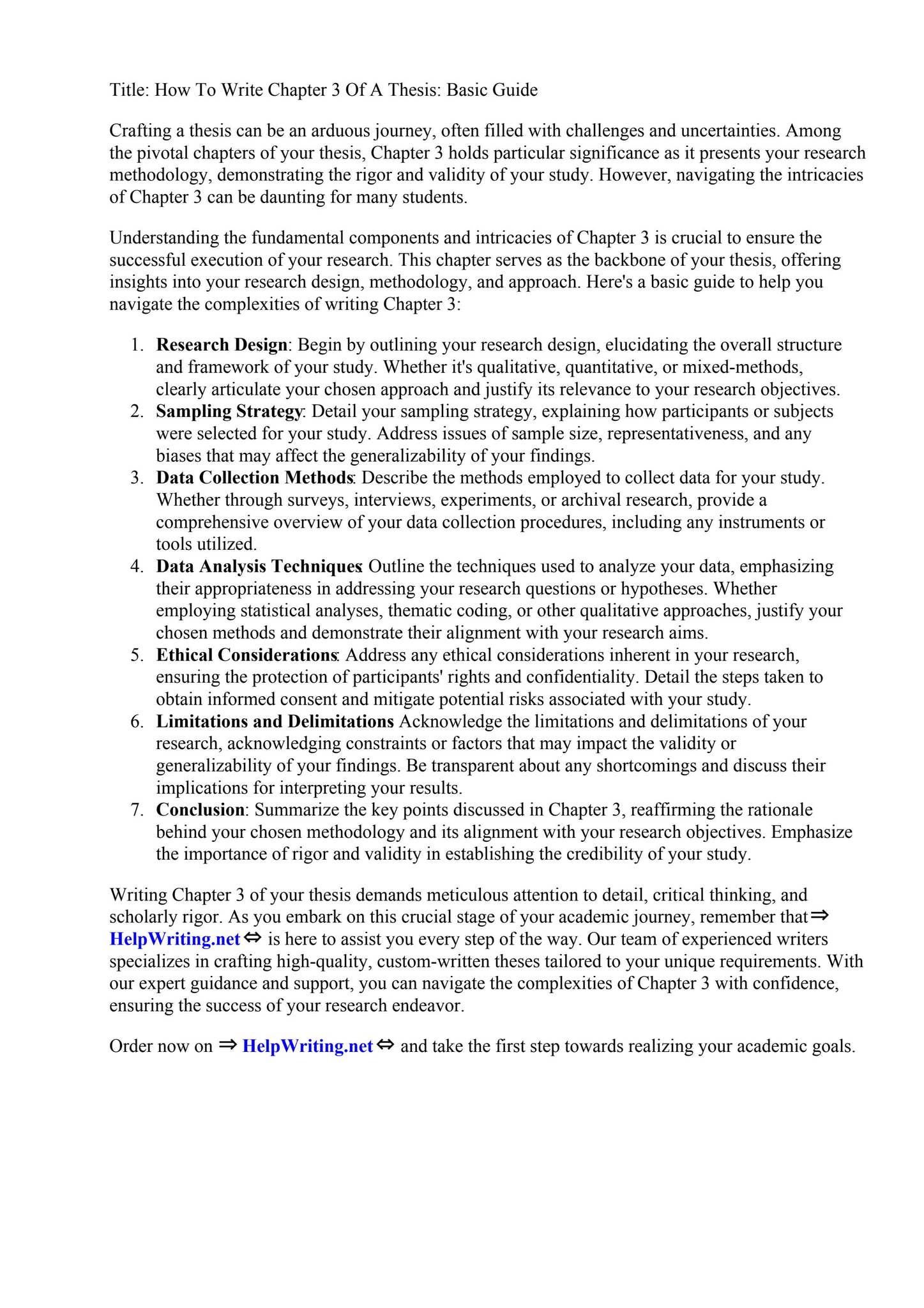 How To Write Chapter 3 Of A Thesis Basic Guide by Southern New ...