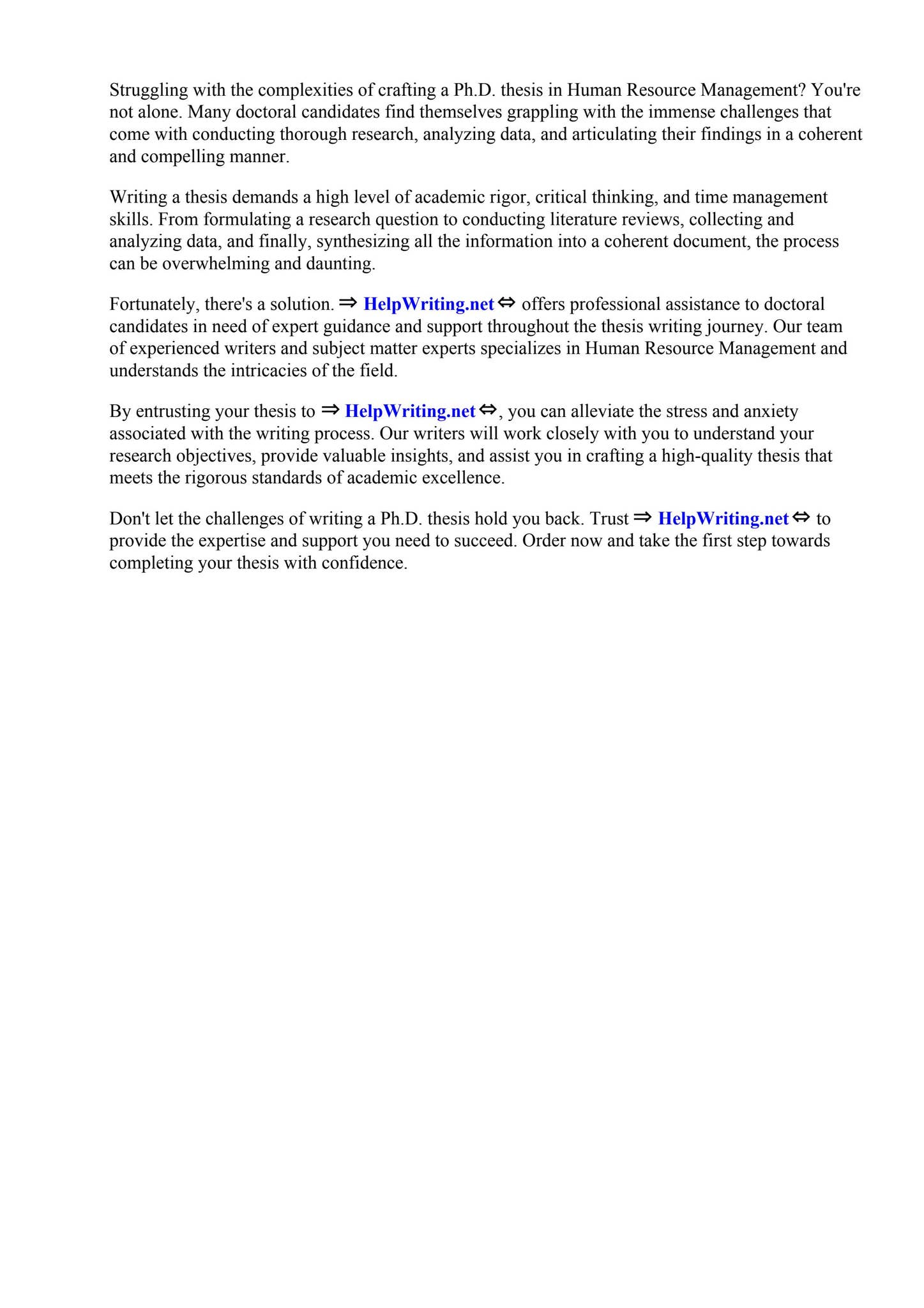 Sample Phd Thesis In Human Resource Management by Purchase College - Issuu