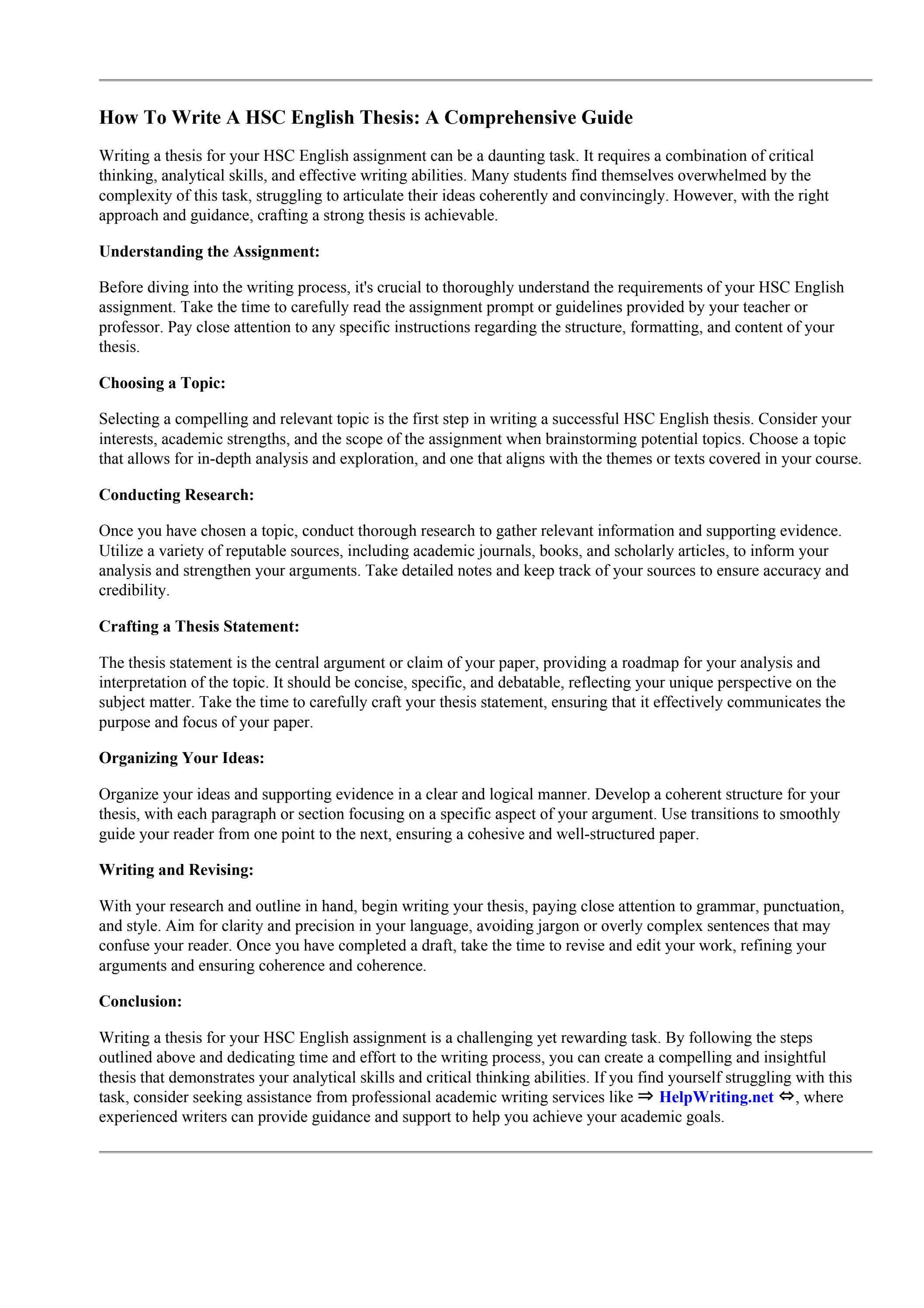How To Write A Hsc English Thesis by Drury University - Issuu