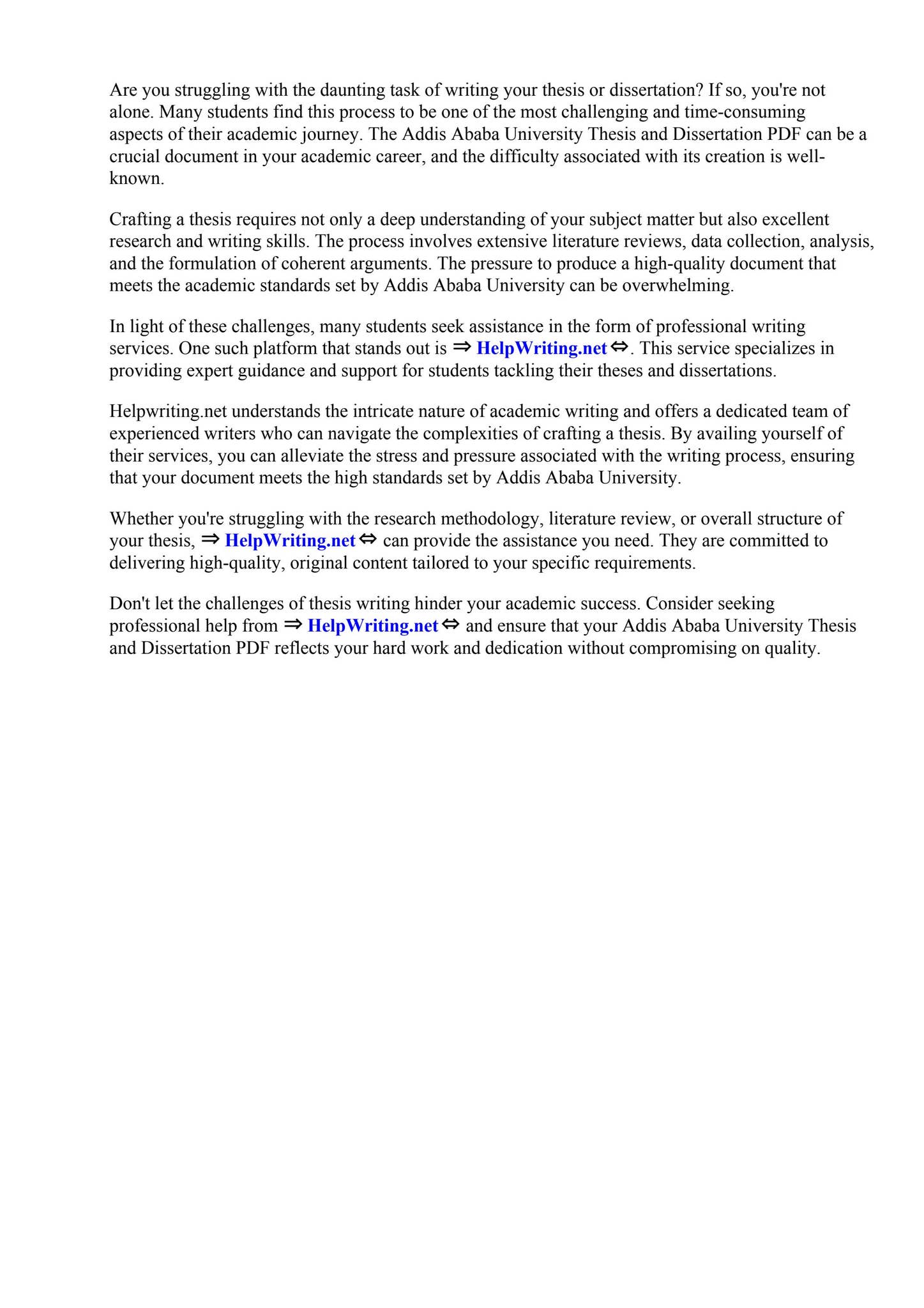 Addis Ababa University Thesis And Dissertation Pdf by Otero Junior ...