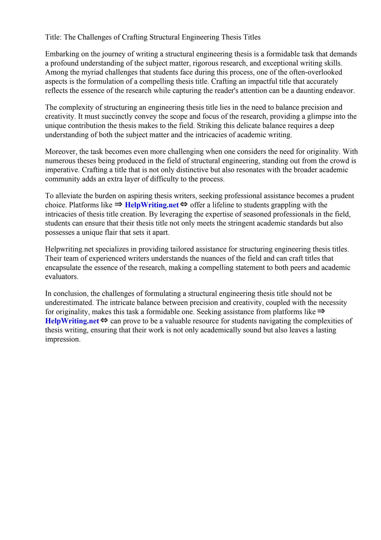 Structural Engineering Thesis Titles by Siena Heights University - Issuu