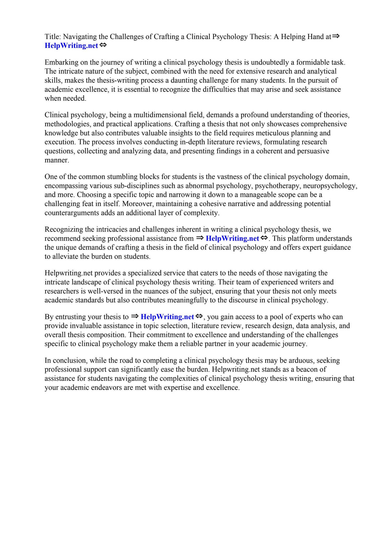Clinical Psychology Thesis Examples by Atlanta Technical College - Issuu