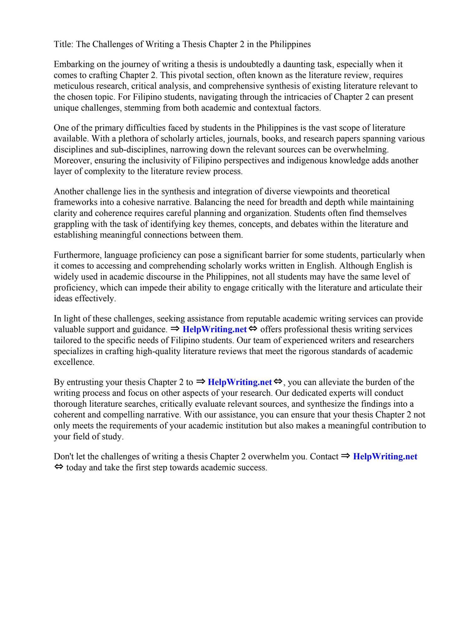 Thesis Chapter 2 Philippines by Community College of Philadelphia - Issuu