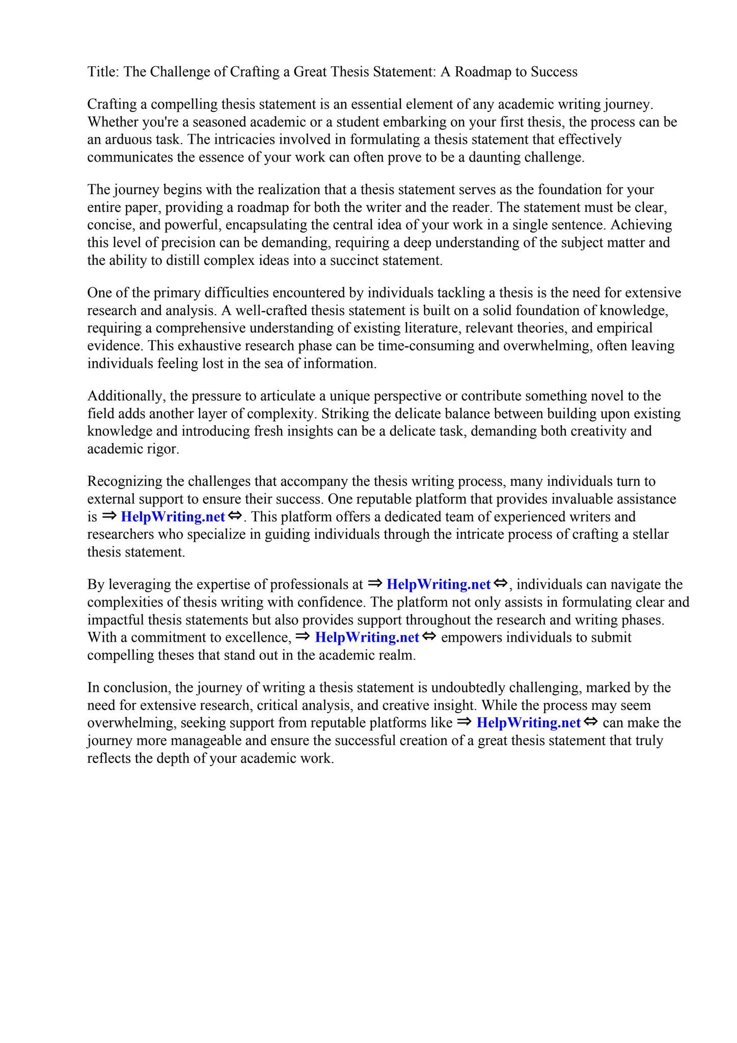 Great Thesis Statement Examples by Brooklyn Law School - Issuu