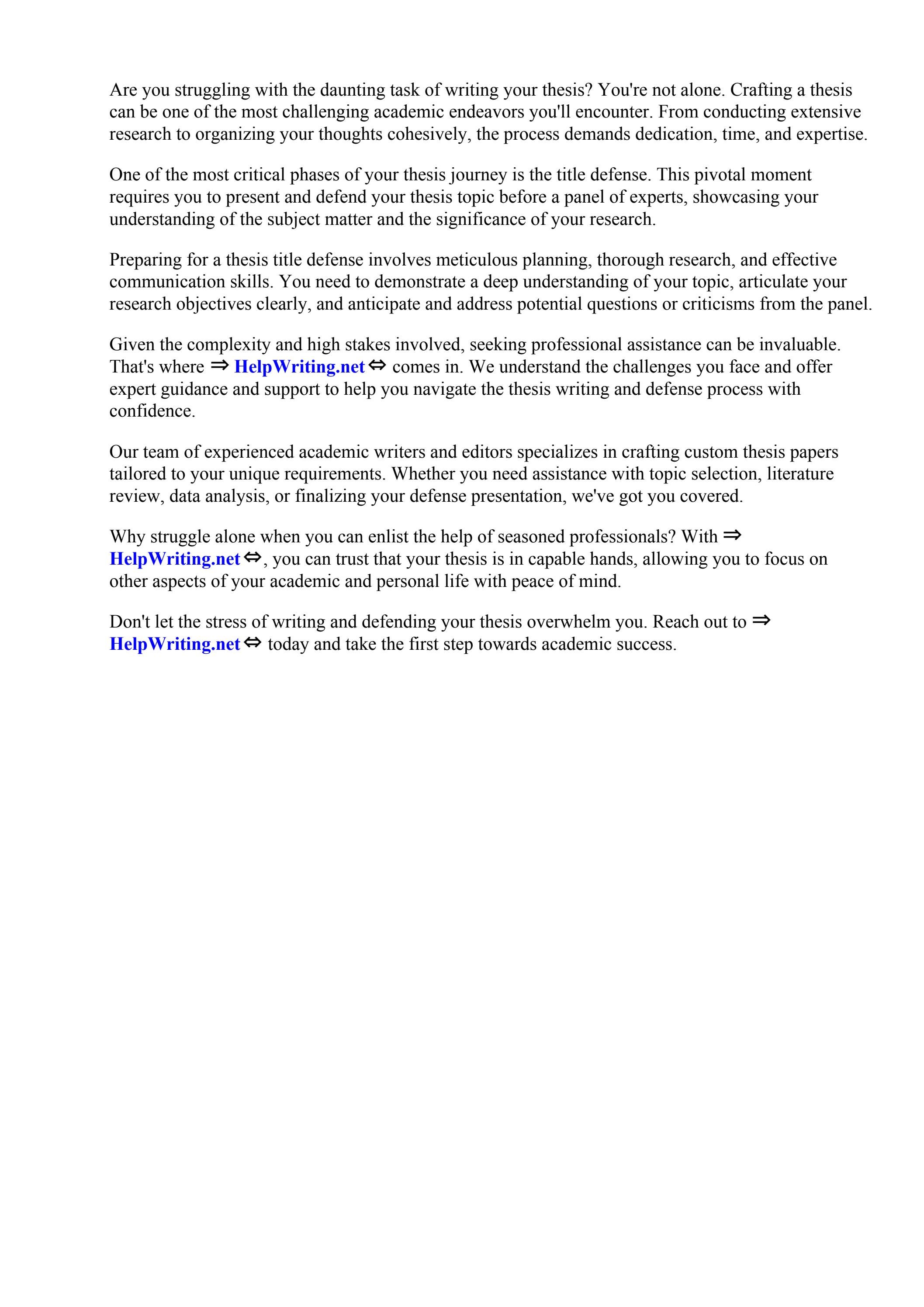 Thesis Title Defense Format by Dominican School of Philosophy and ...