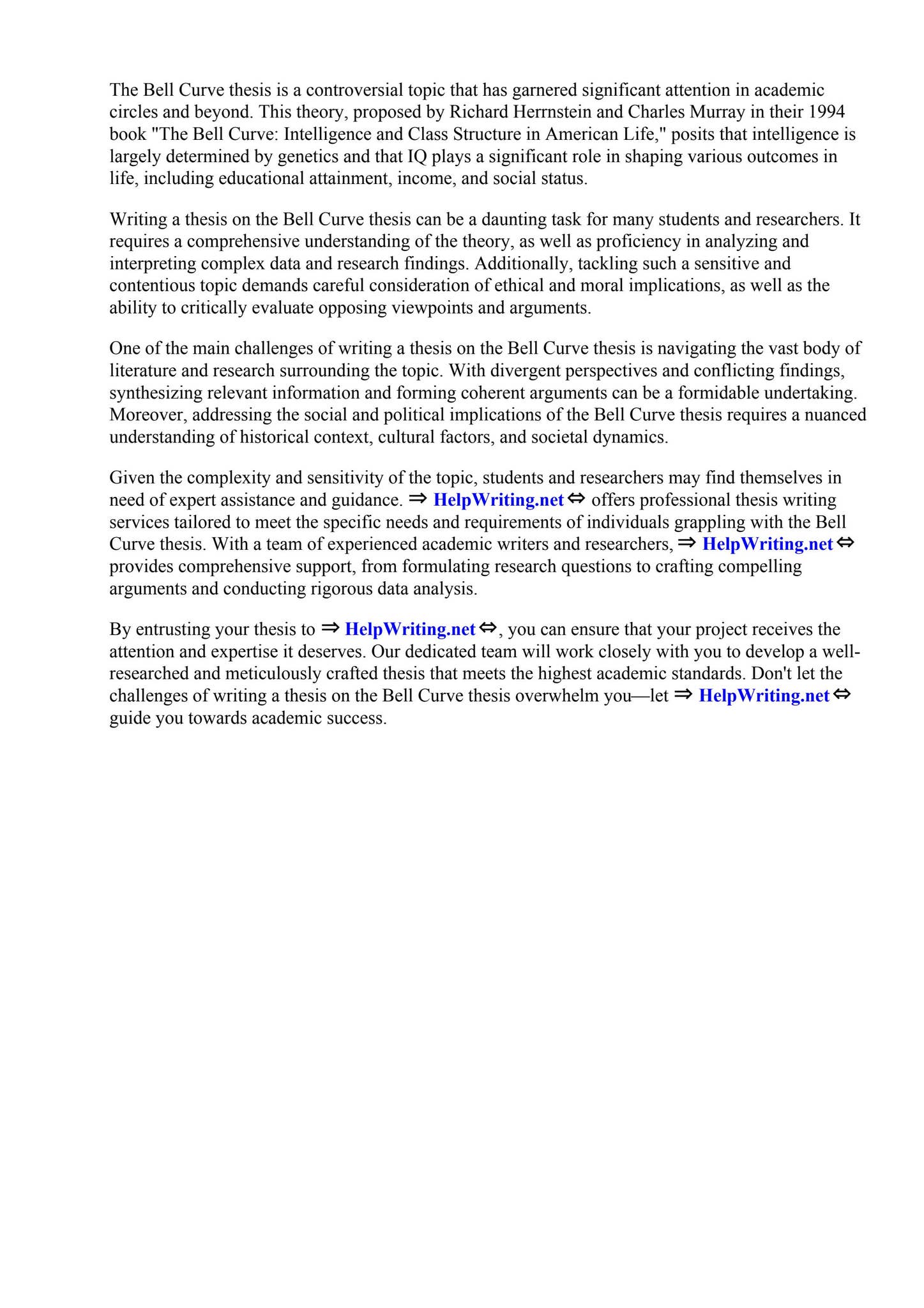 What Does The Bell Curve Thesis State by Atlanta Metropolitan State ...