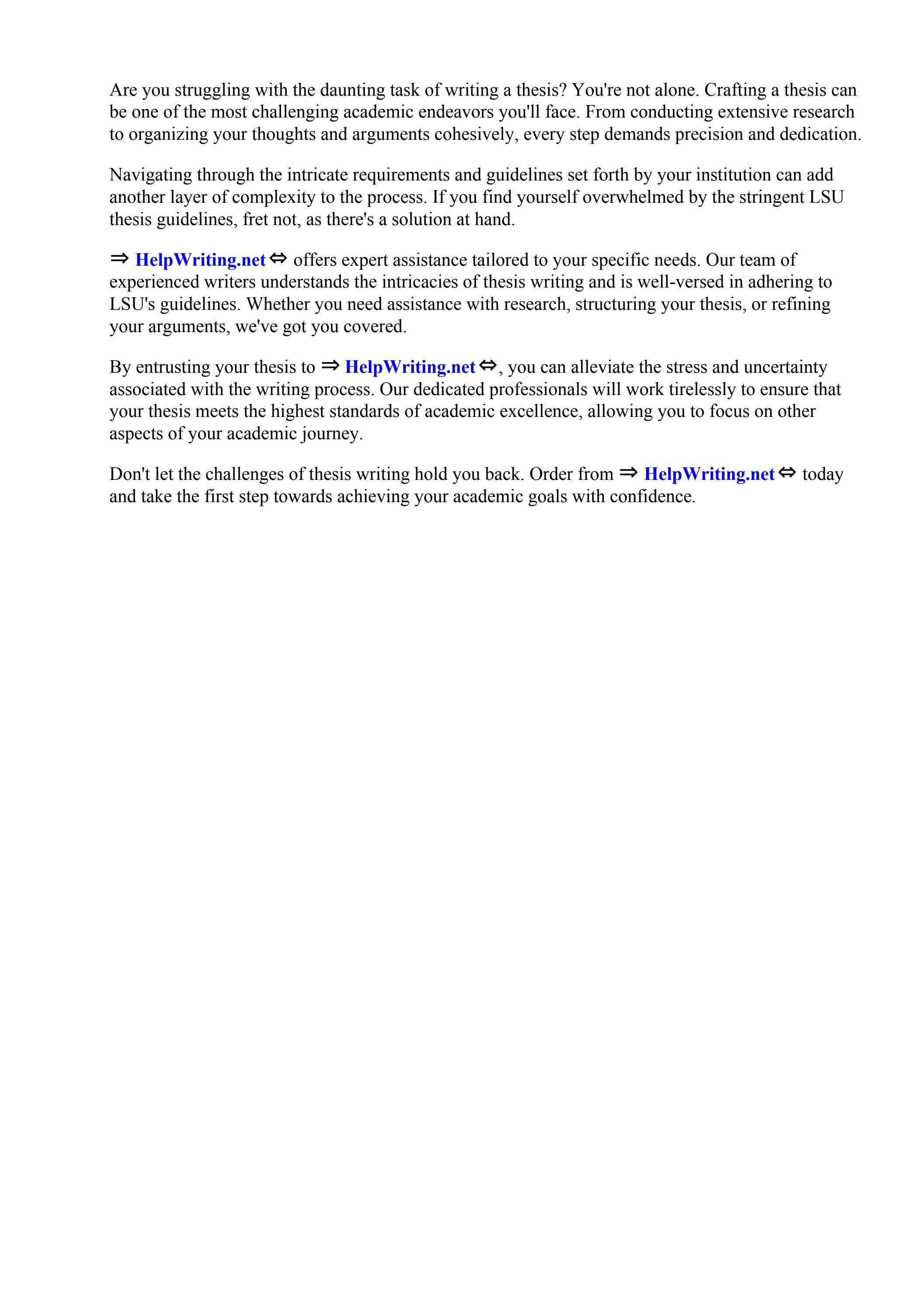 Lsu Thesis Guidelines by Florida Christian University - Issuu