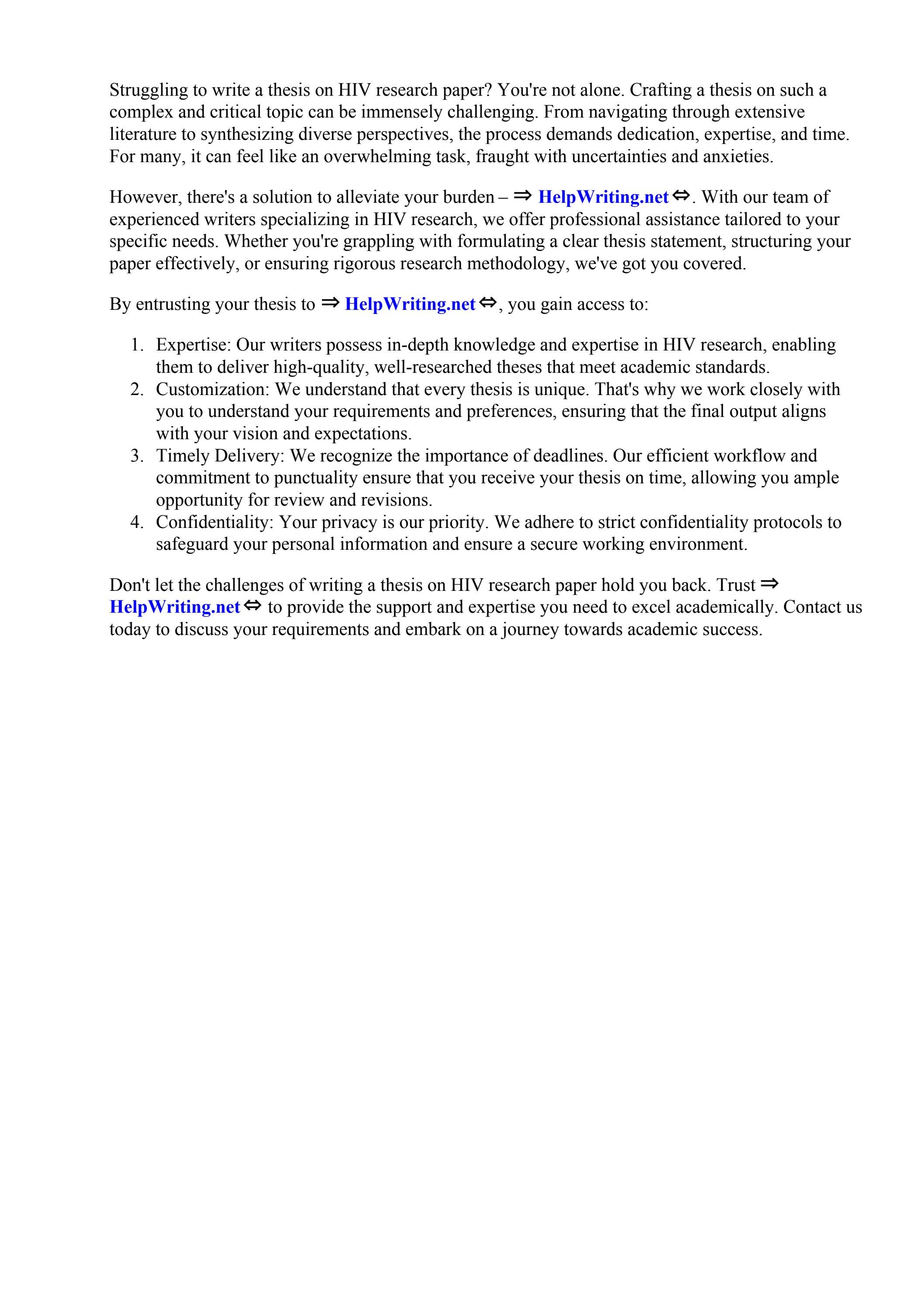 Hiv Research Paper Thesis by Marquette University - Issuu