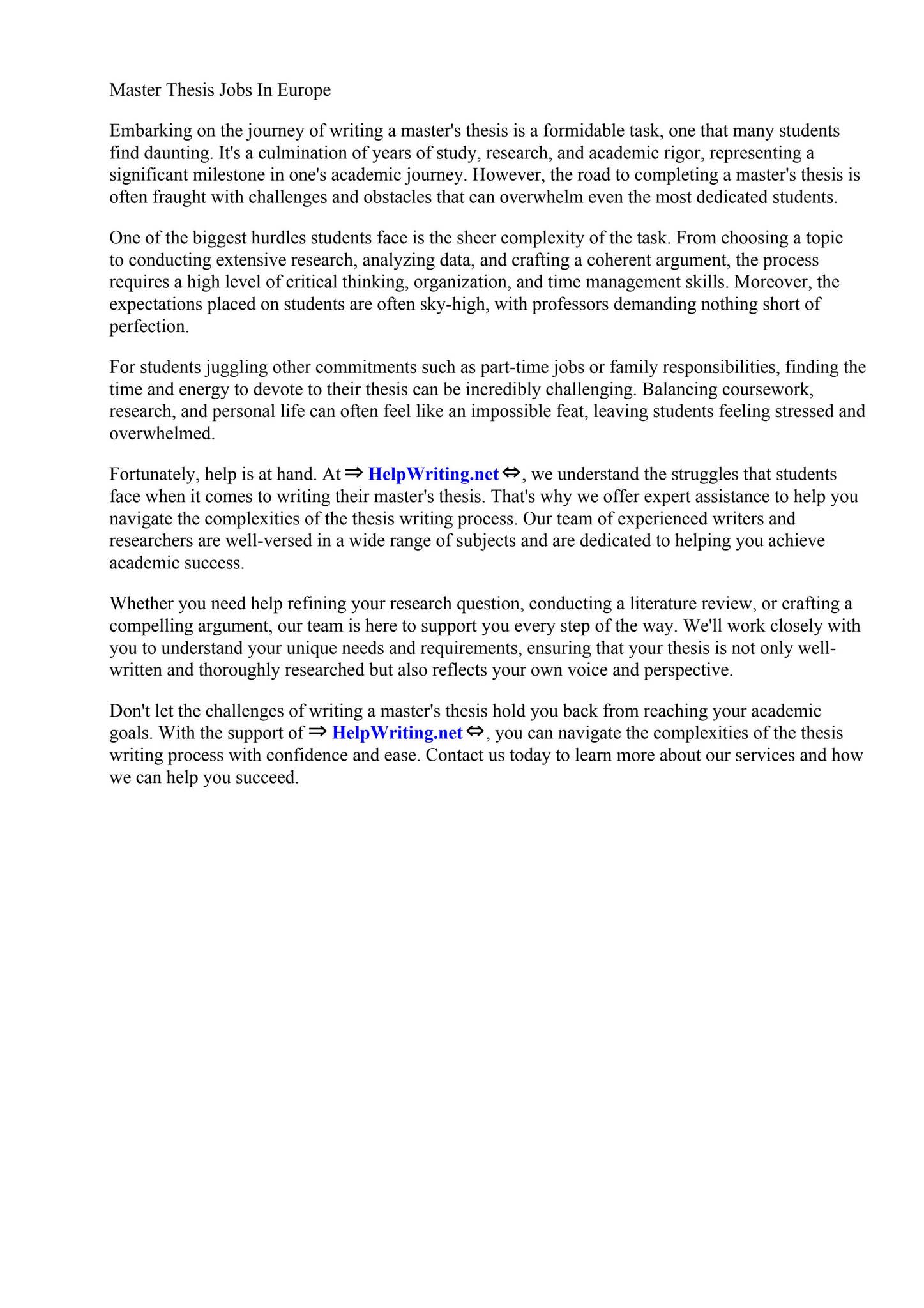 Master Thesis Jobs In Europe by Northern Kentucky University - Issuu