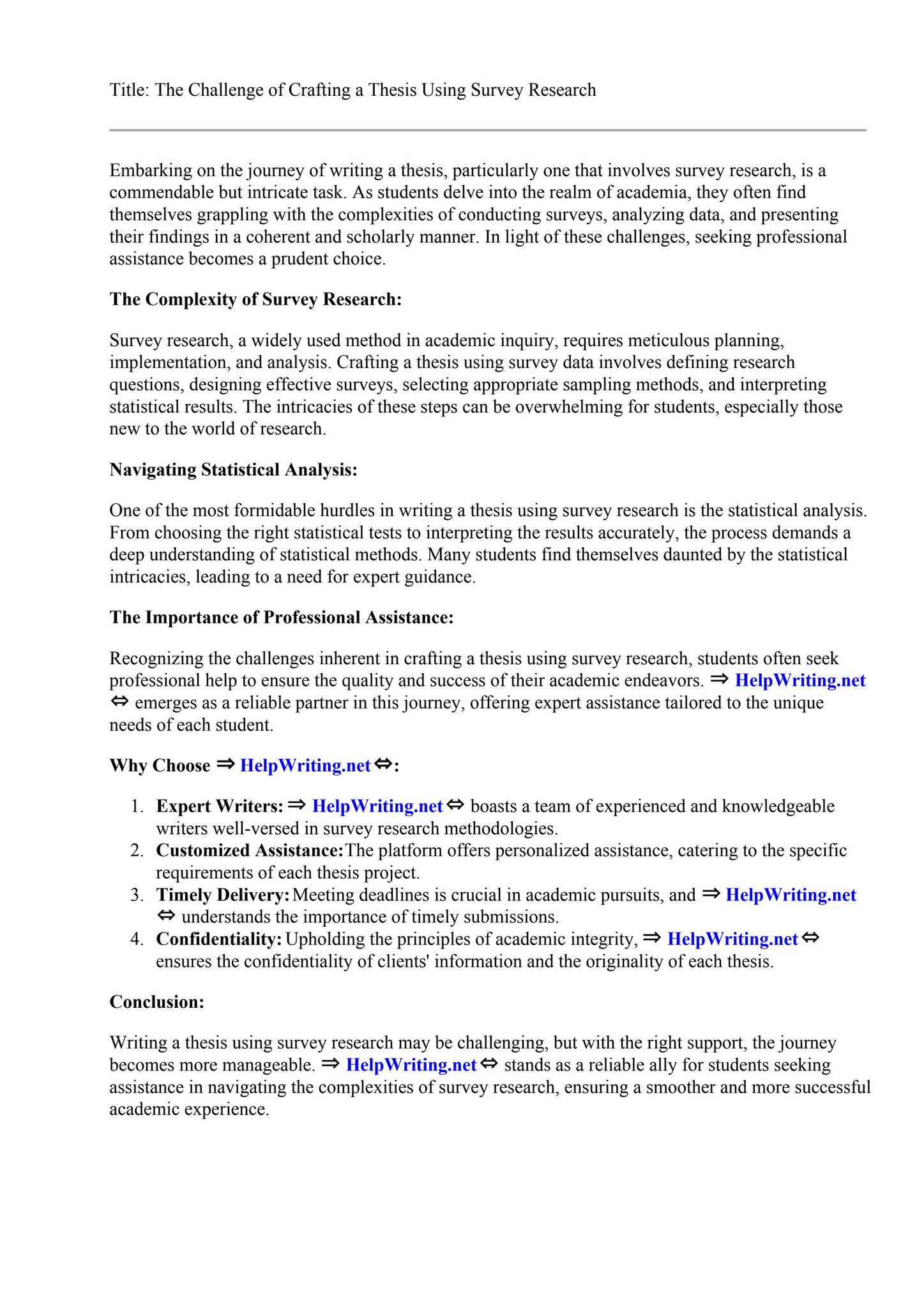 Sample Thesis Using Survey Research by Labouré College - Issuu