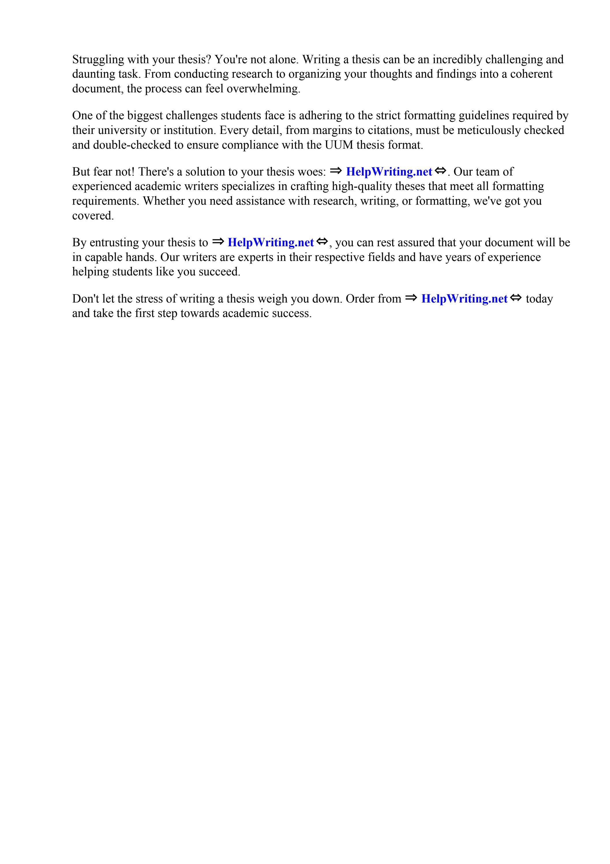 Uum Thesis Format by Delta College of Arts & Technology - Issuu