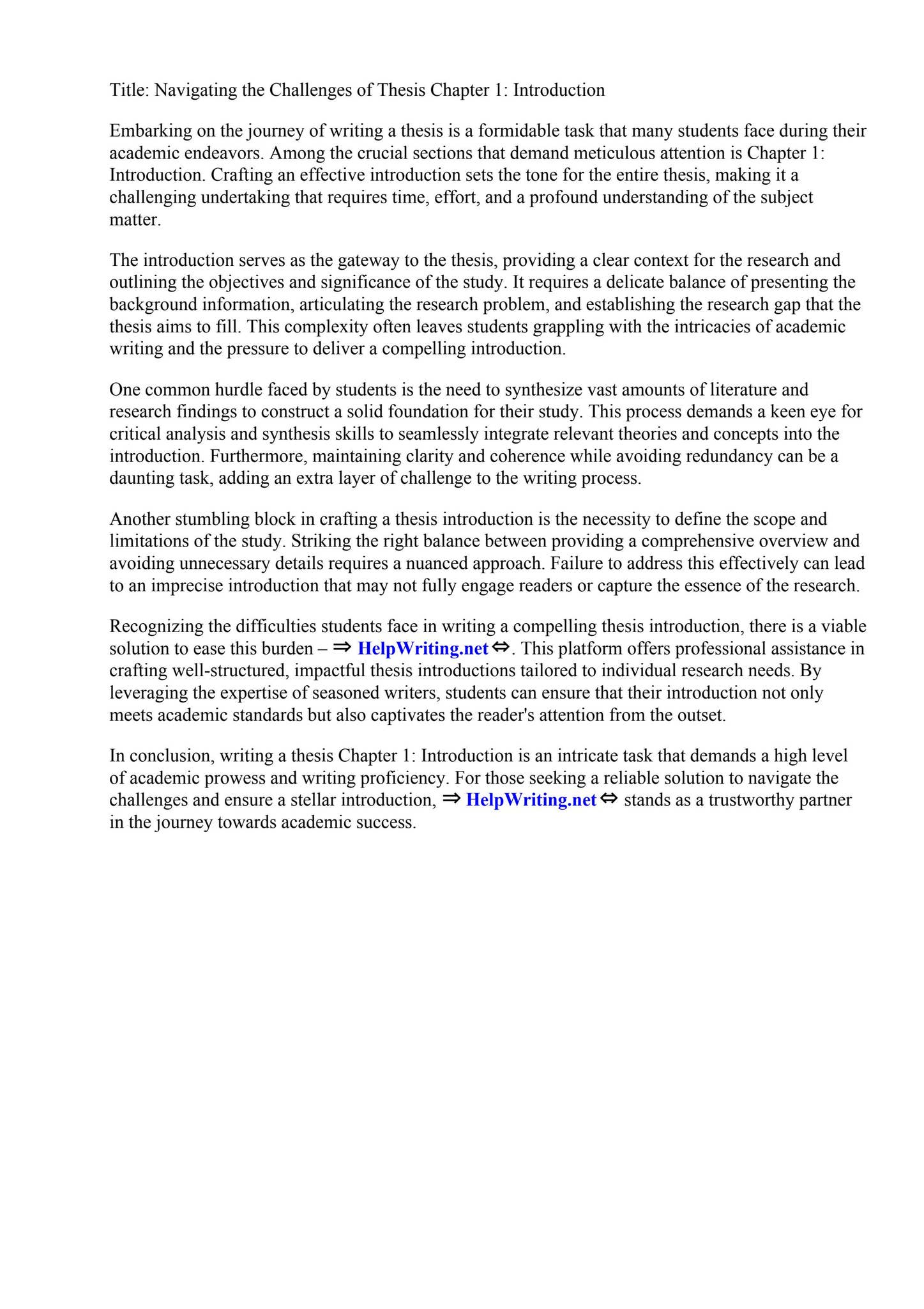 Thesis Chapter 1 Introduction by Oklahoma Wesleyan University - Issuu