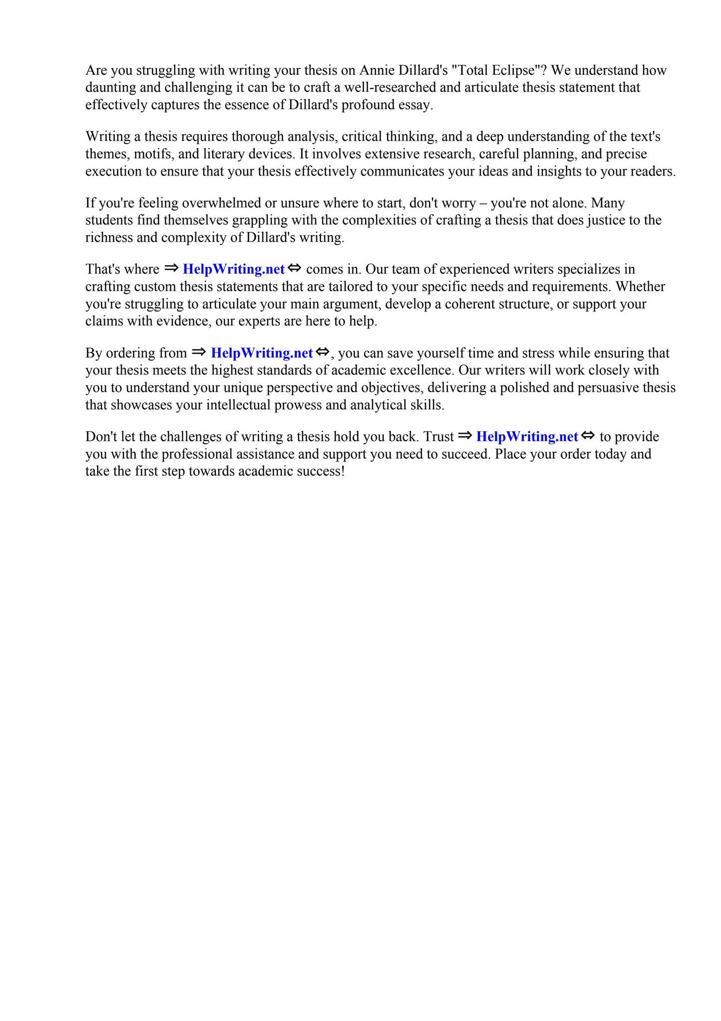 Total Eclipse Annie Dillard Thesis by Great Lakes Christian College - Issuu