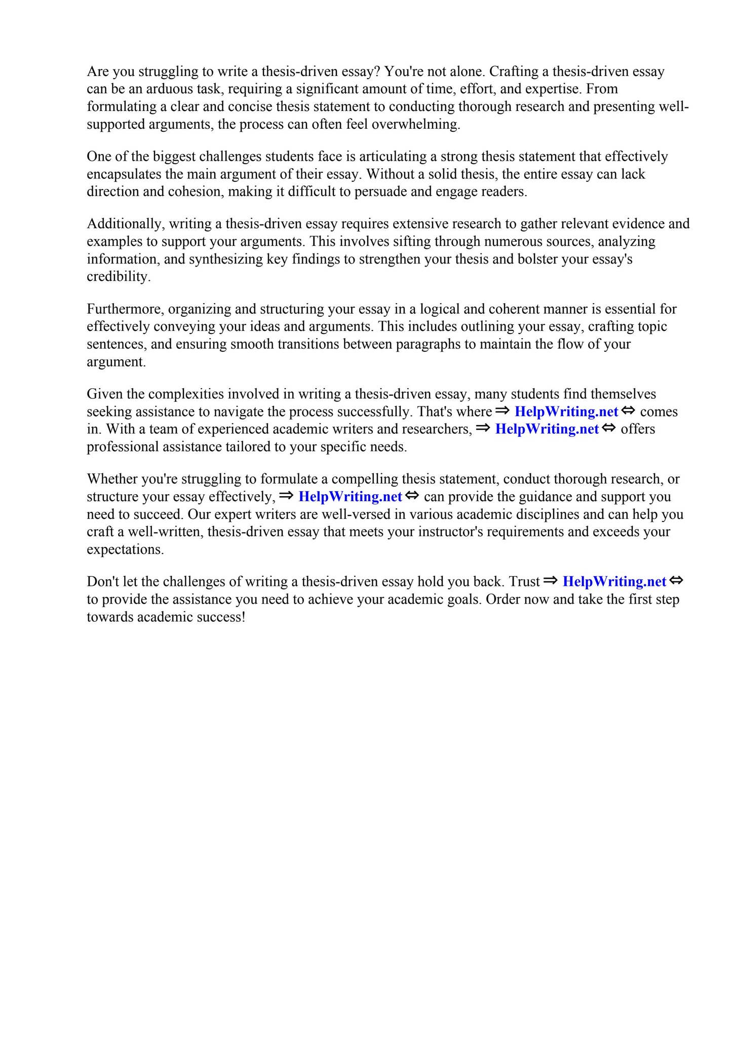 How Do I Write A Thesis Driven Essay by University of California ...