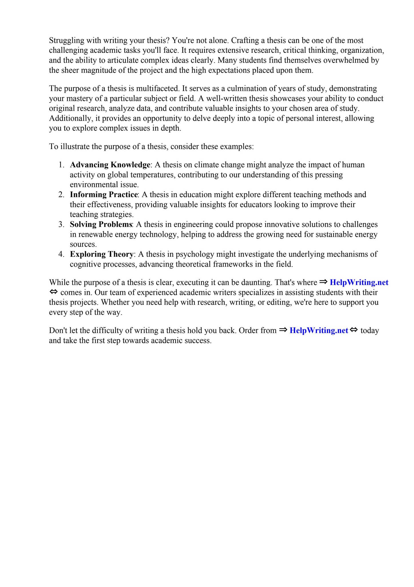 Thesis Purpose Examples by Gwinnett Technical College - Issuu