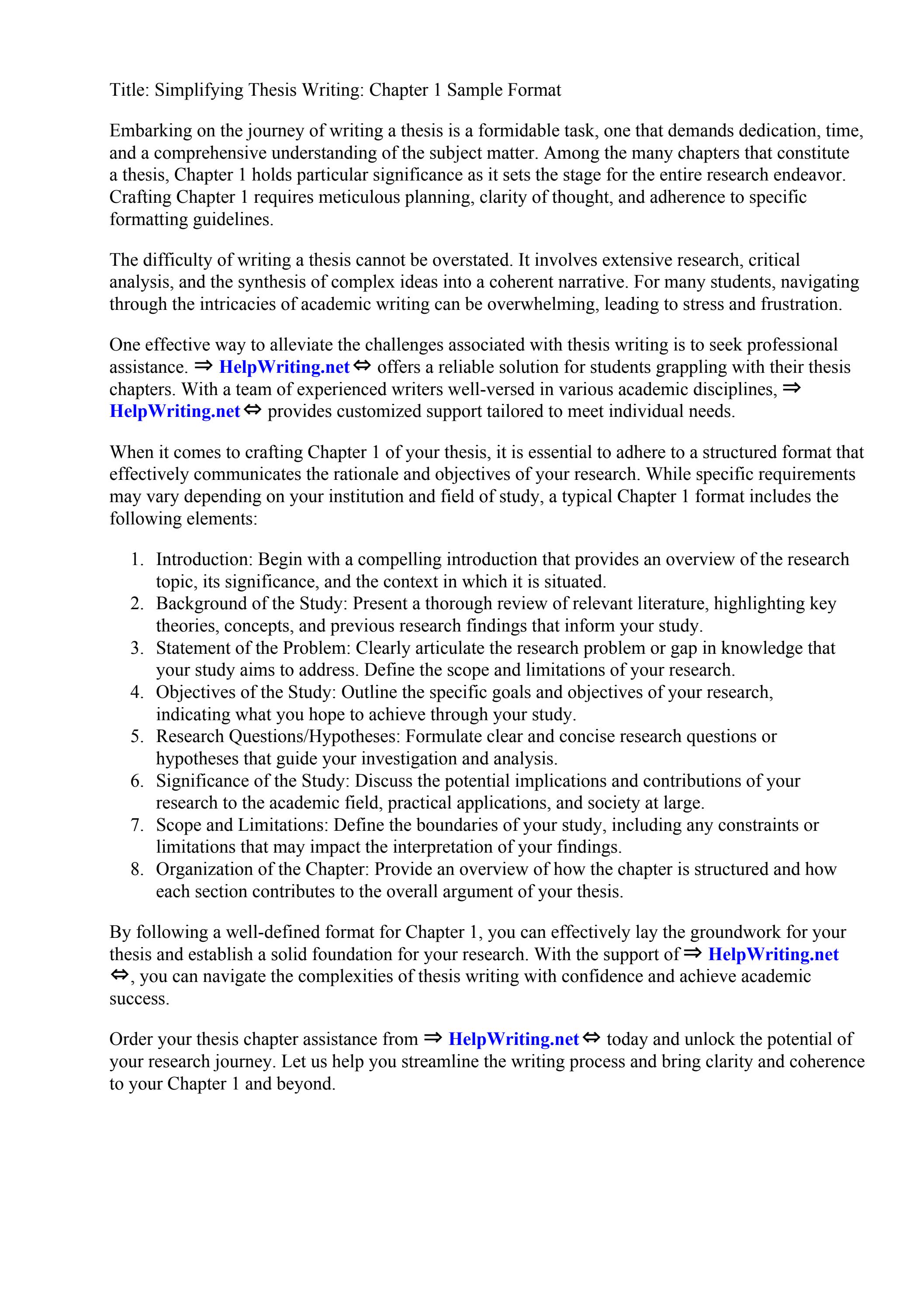 Thesis Chapter 1 Sample Format by St. Louis College of Pharmacy - Issuu