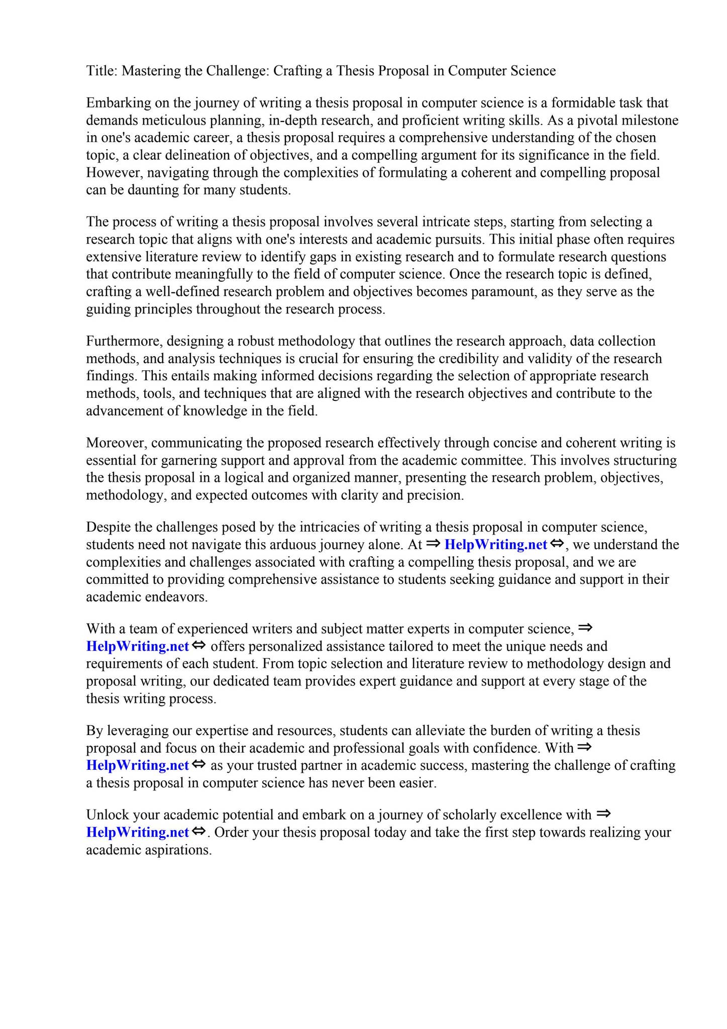 Thesis Proposal Computer Science by Phoenix Seminary - Issuu