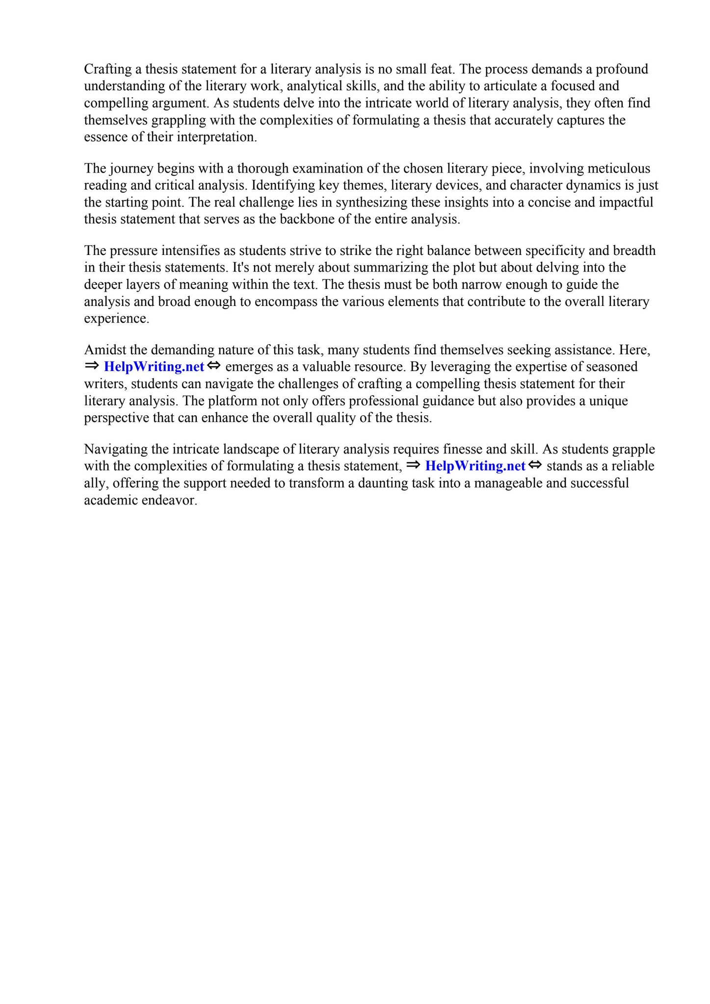 Writing A Thesis Statement For A Literary Analysis by Dorsey Schools ...