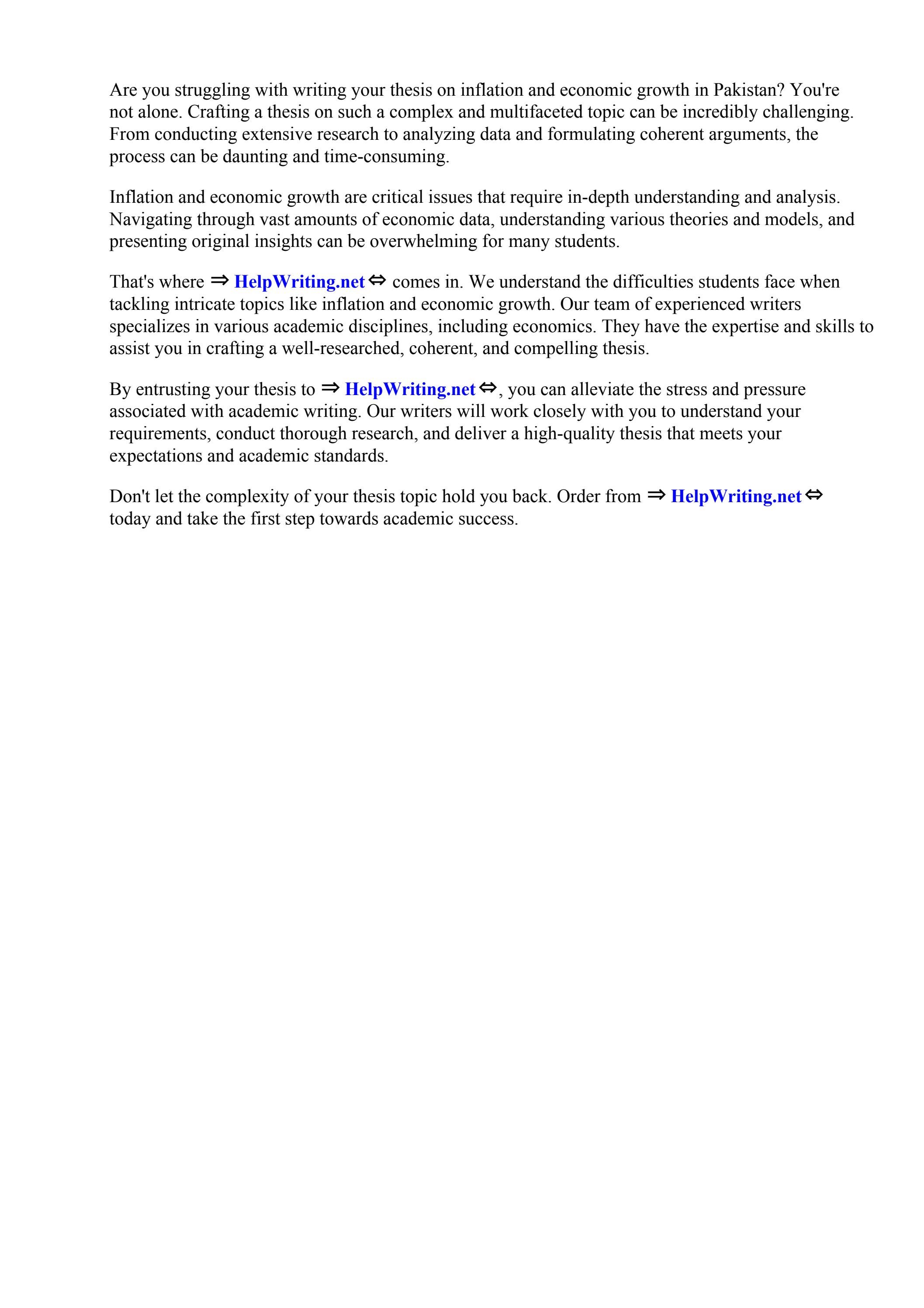 Thesis On Inflation And Economic Growth In Pakistan by Danforth ...